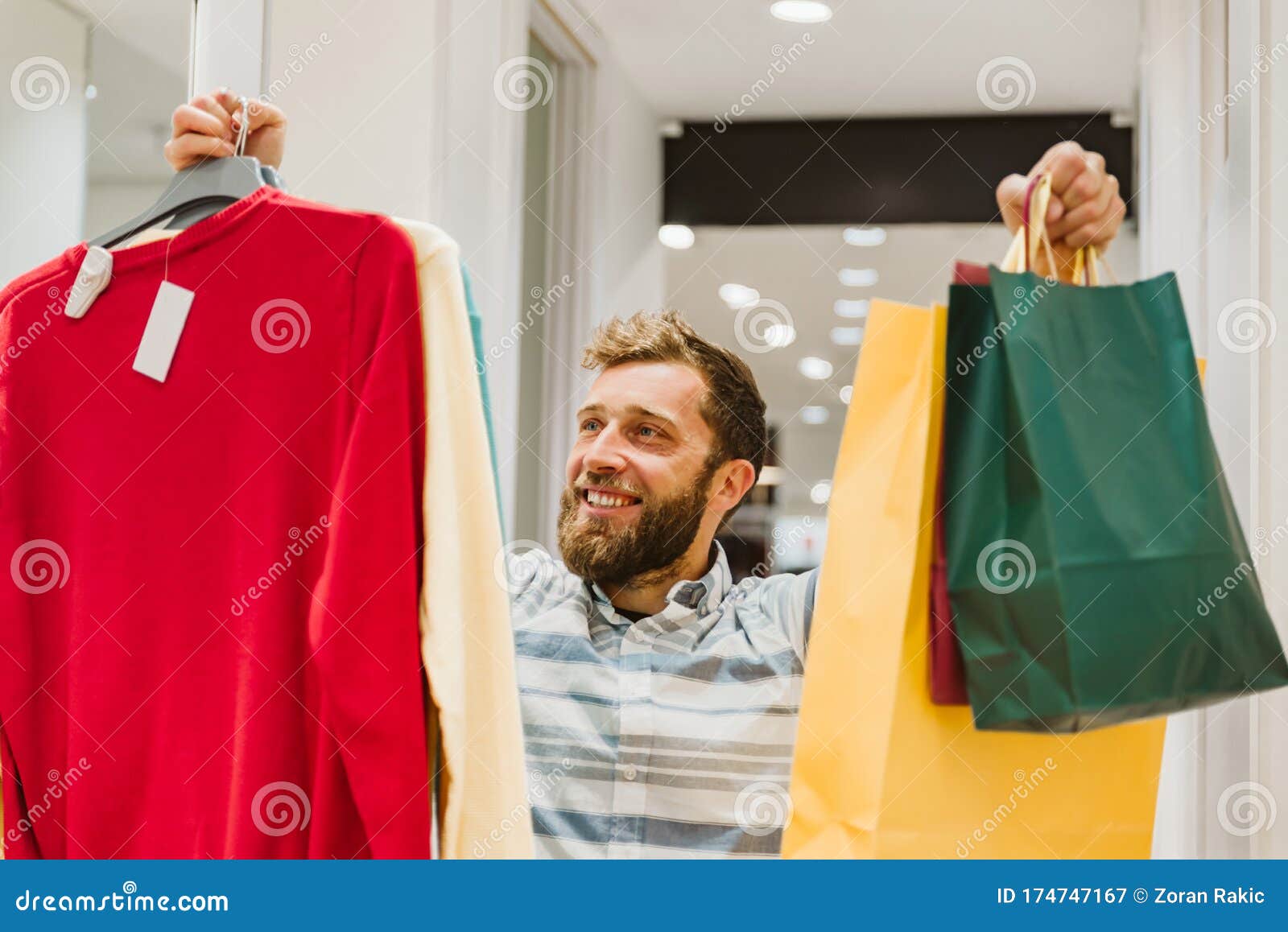 Man Enjoying the Day in the Shopping Mall Stock Image - Image of ...