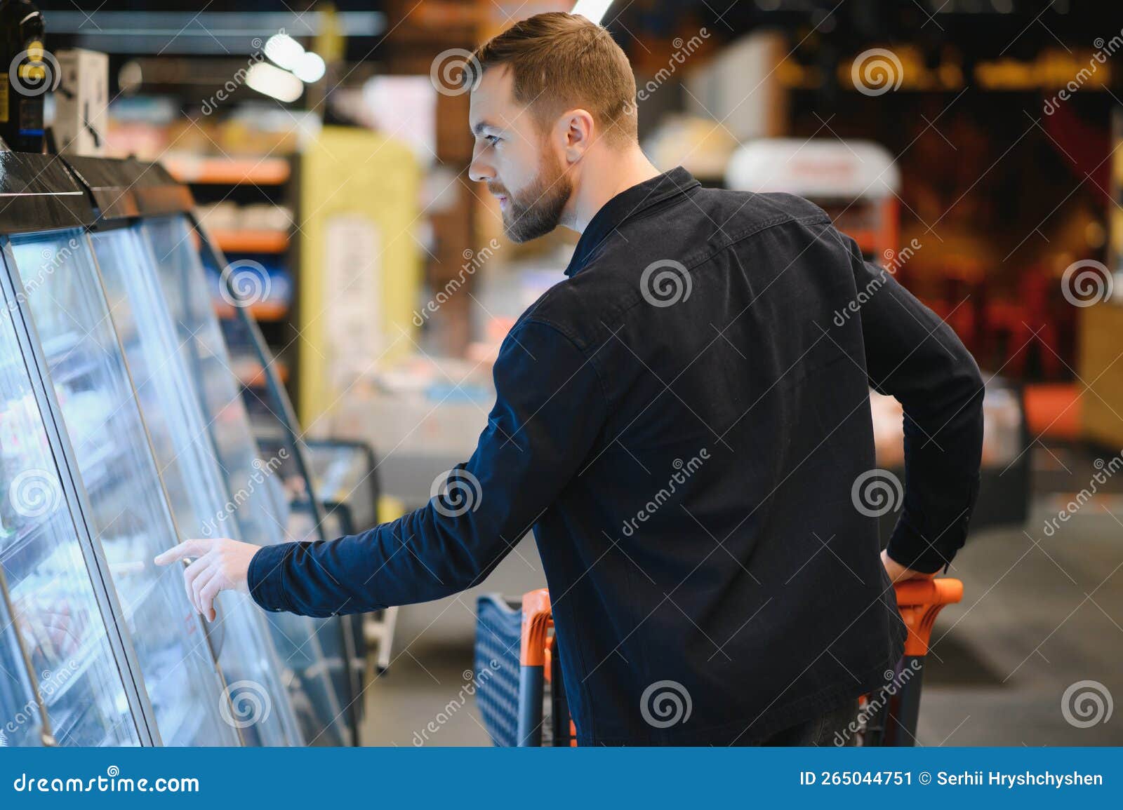 Man Shopping in a Supermarket Stock Image - Image of food, gastronomy ...