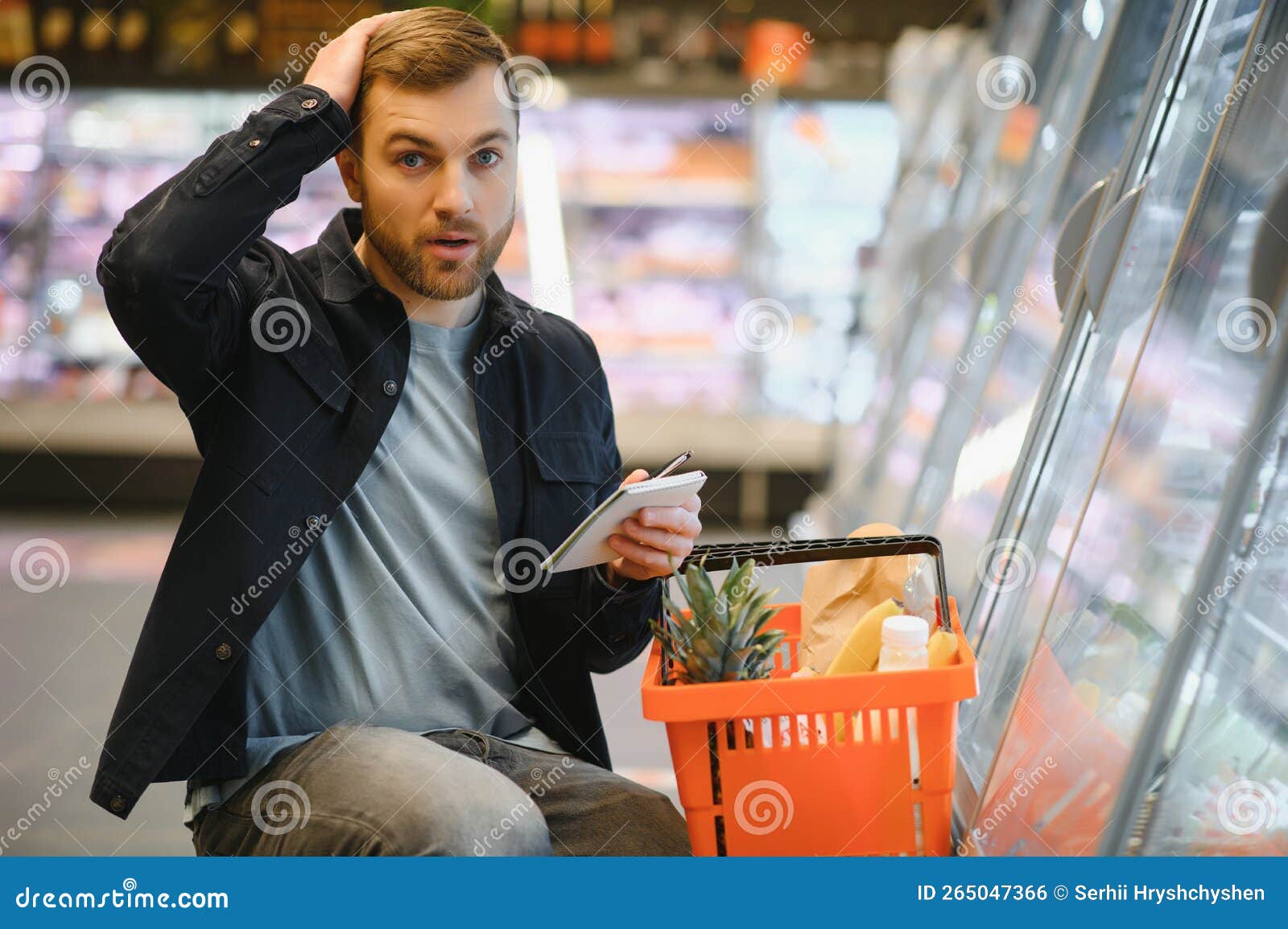 Man Shopping in a Supermarket Stock Photo - Image of choice ...