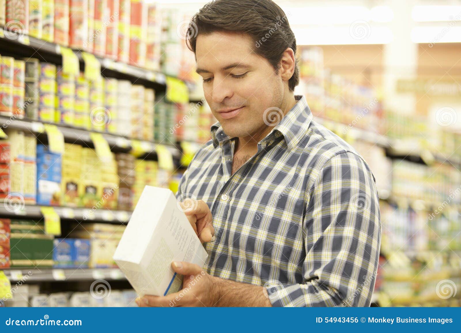 Man Shopping in Supermarket Stock Photo - Image of caucasian, adult ...