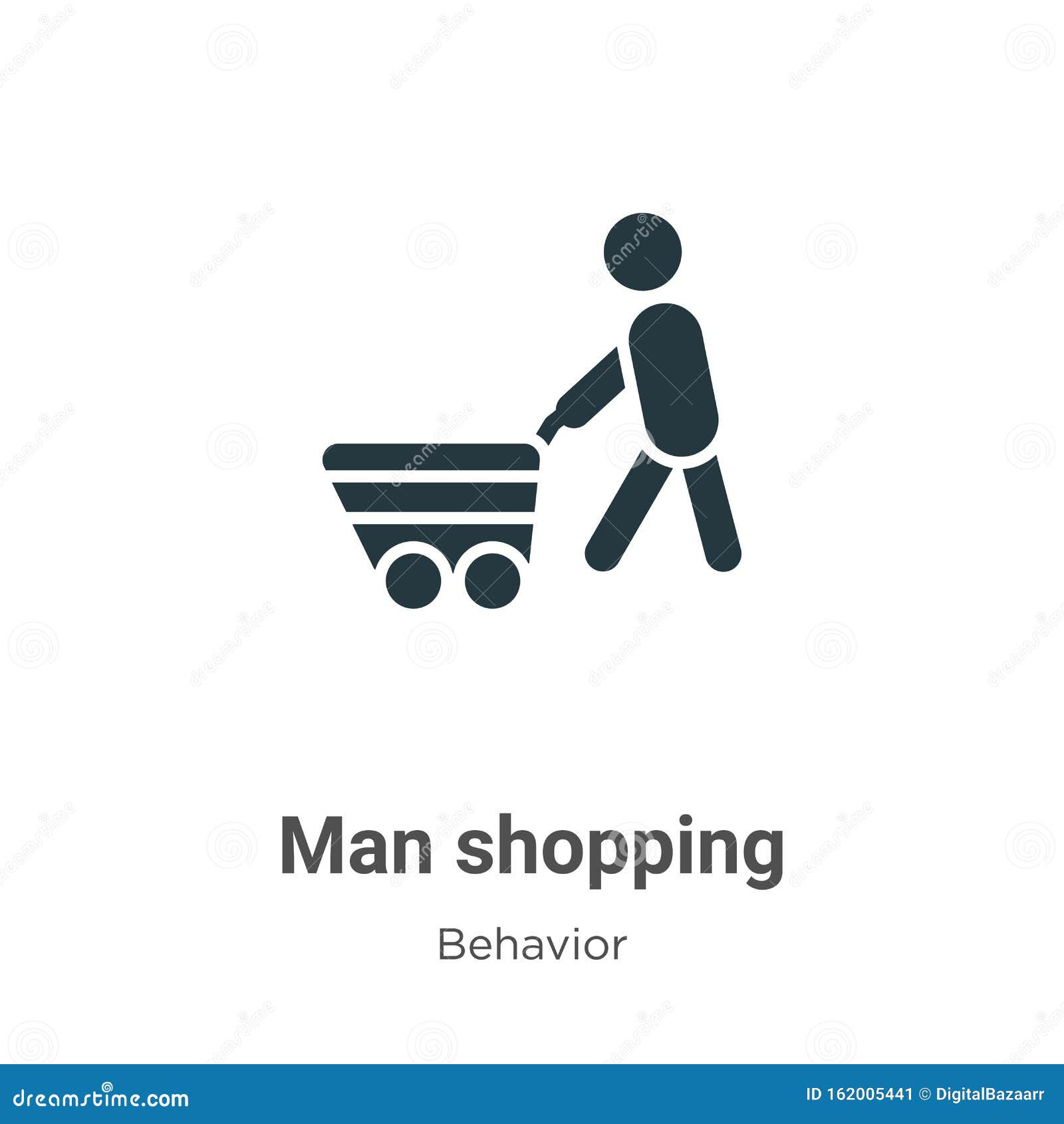 Man Shopping Vector Icon on White Background. Flat Vector Man Shopping ...