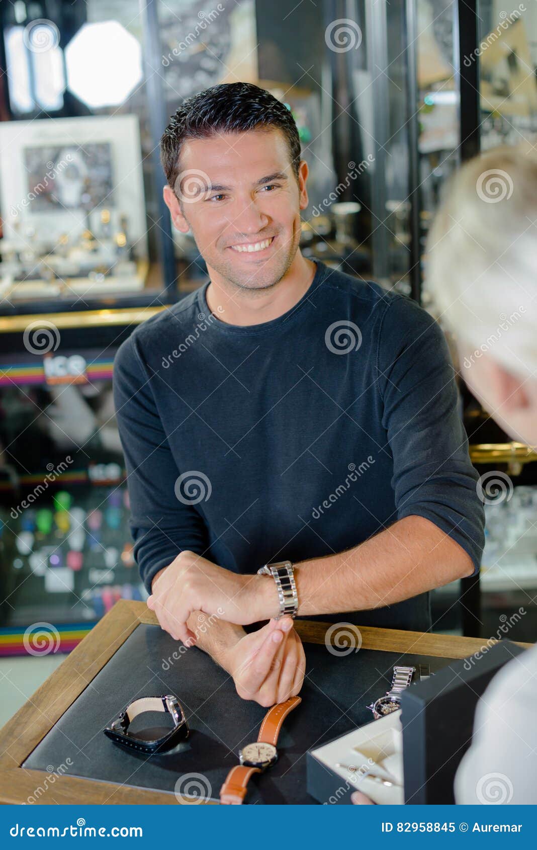 Man shopping for watch stock image. Image of advise, accessory - 82958845