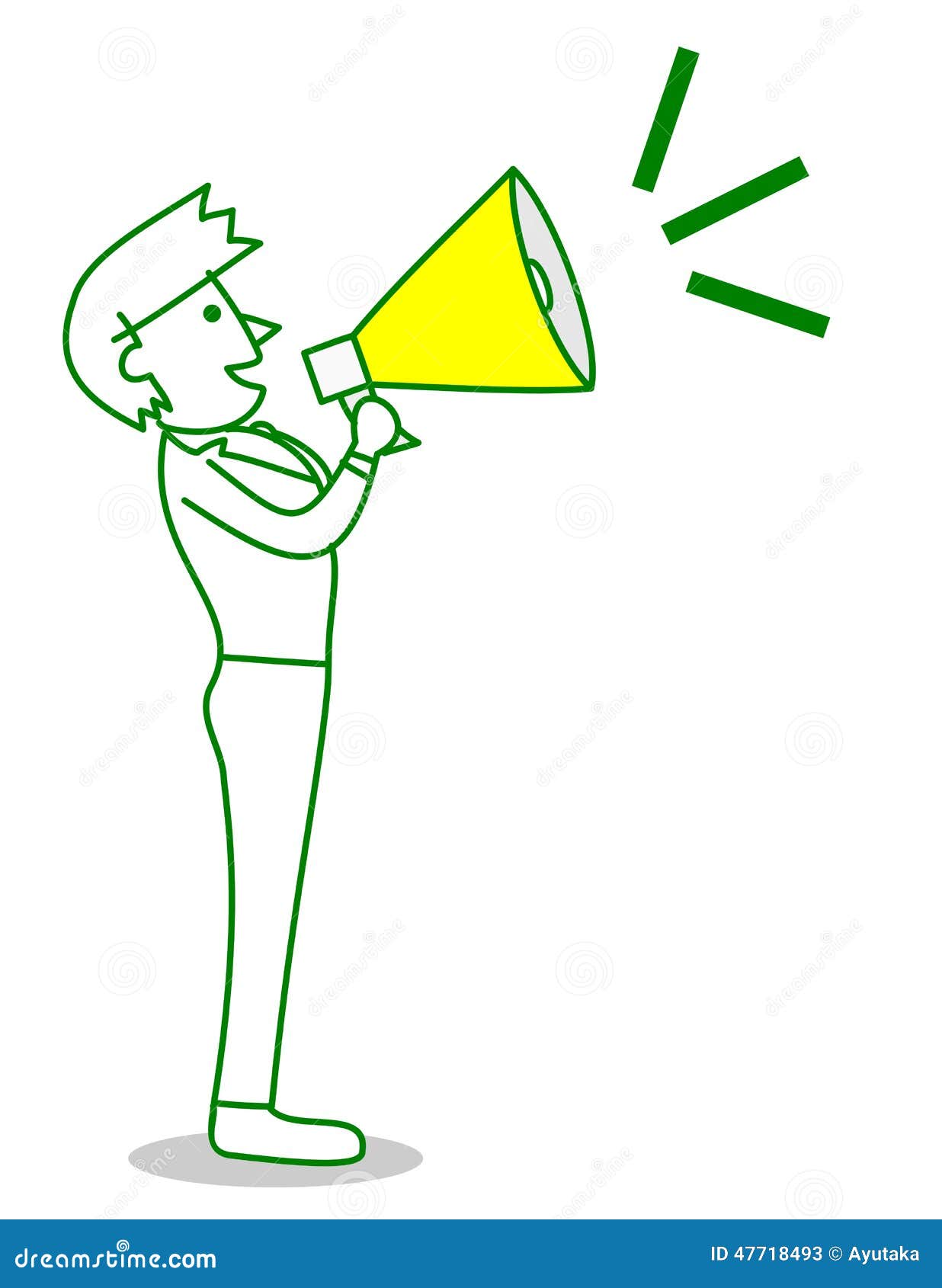 Man Shout through Megaphone Stock Vector - Illustration of background ...
