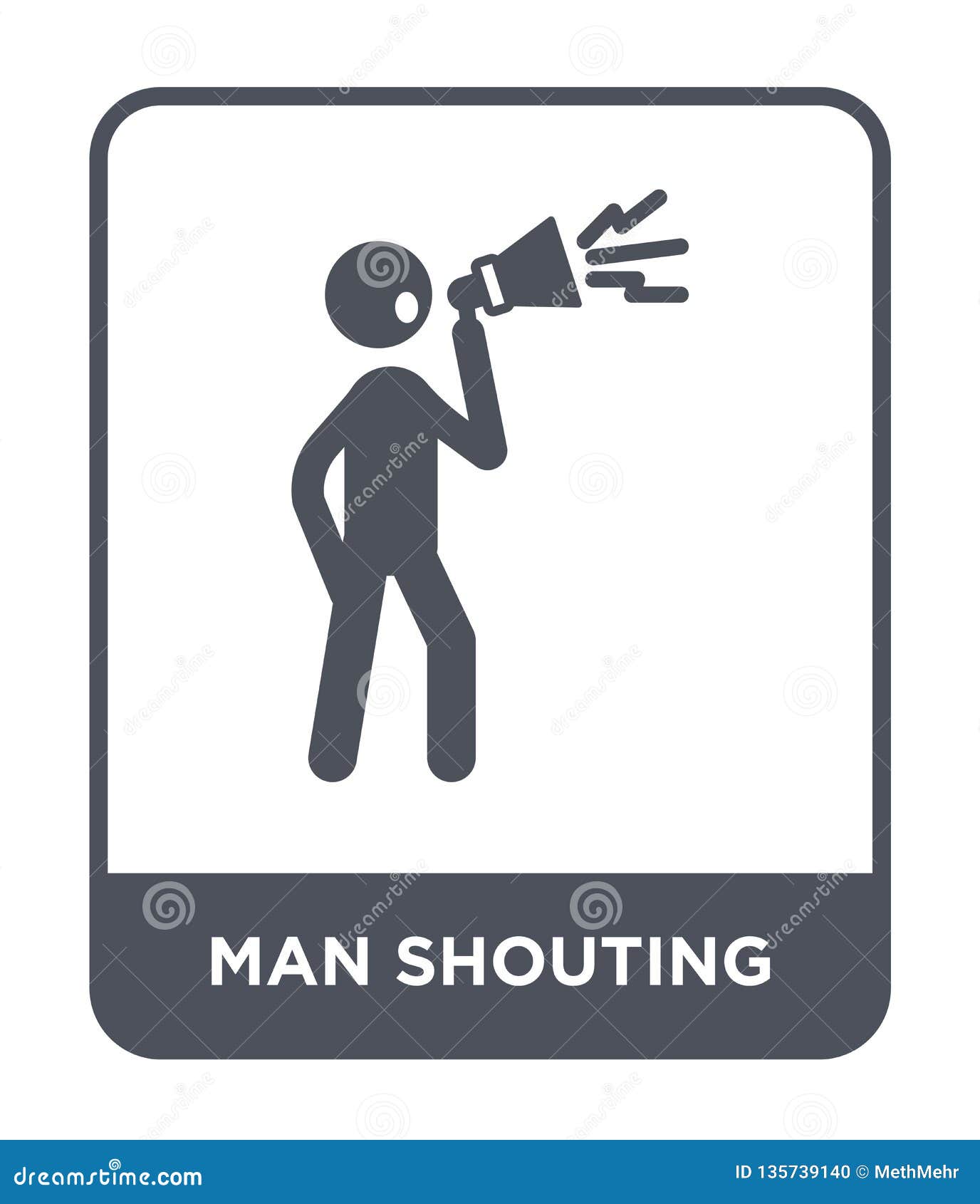 Man Shouting Icon in Trendy Design Style. Man Shouting Icon Isolated on ...