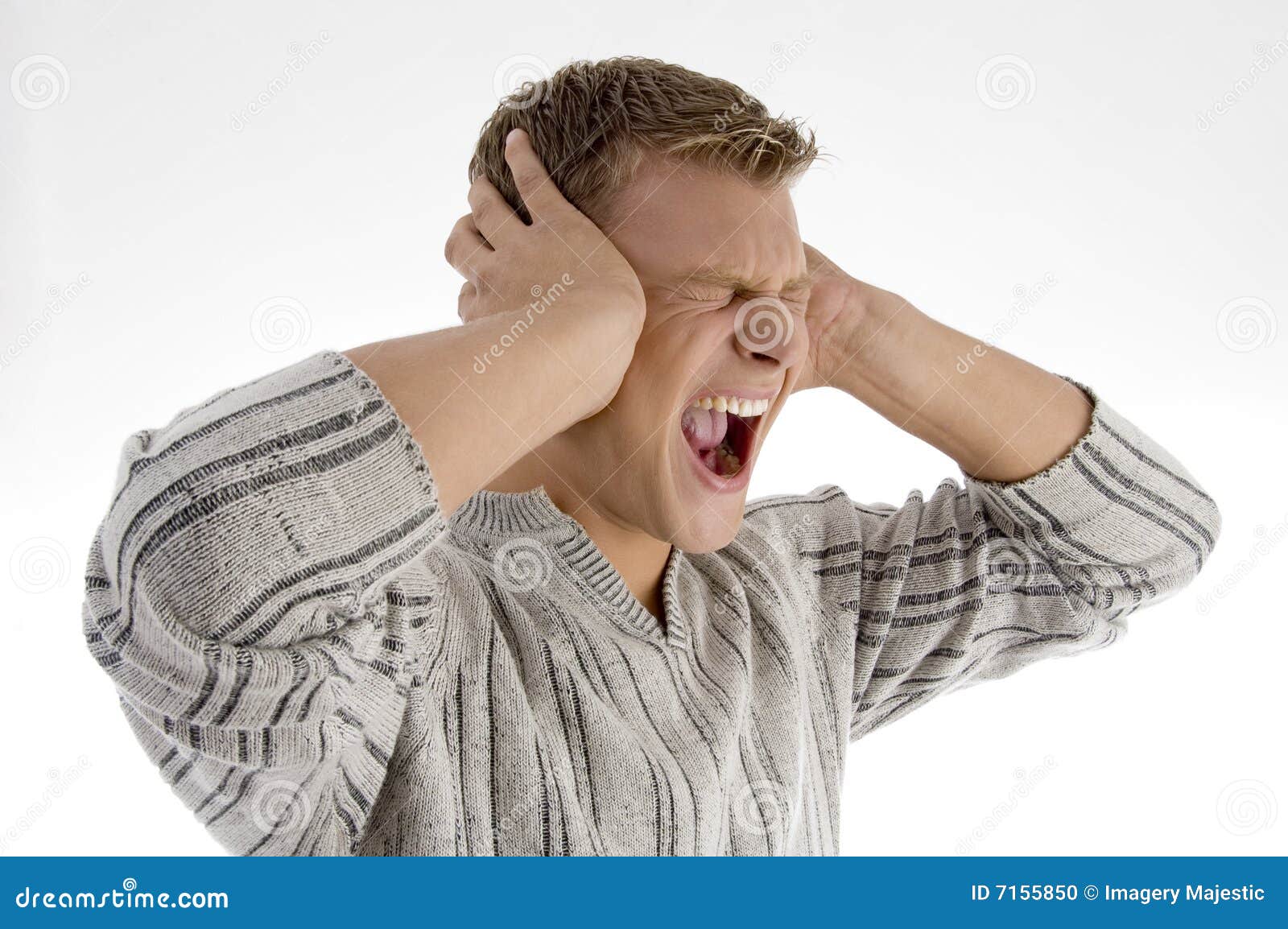 Man shouting loudly stock photo. Image of american, pain - 7155850