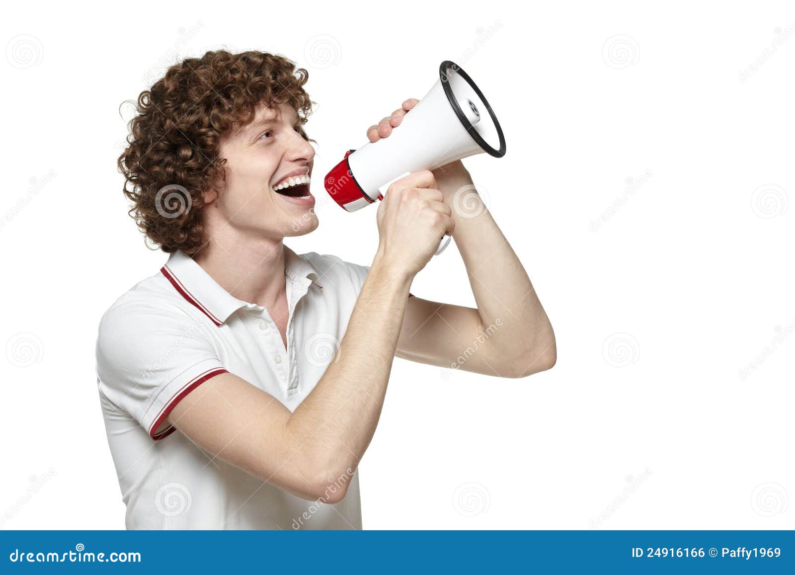 Man Shouting Into Megaphone Royalty Free Stock Image - Image: 24916166