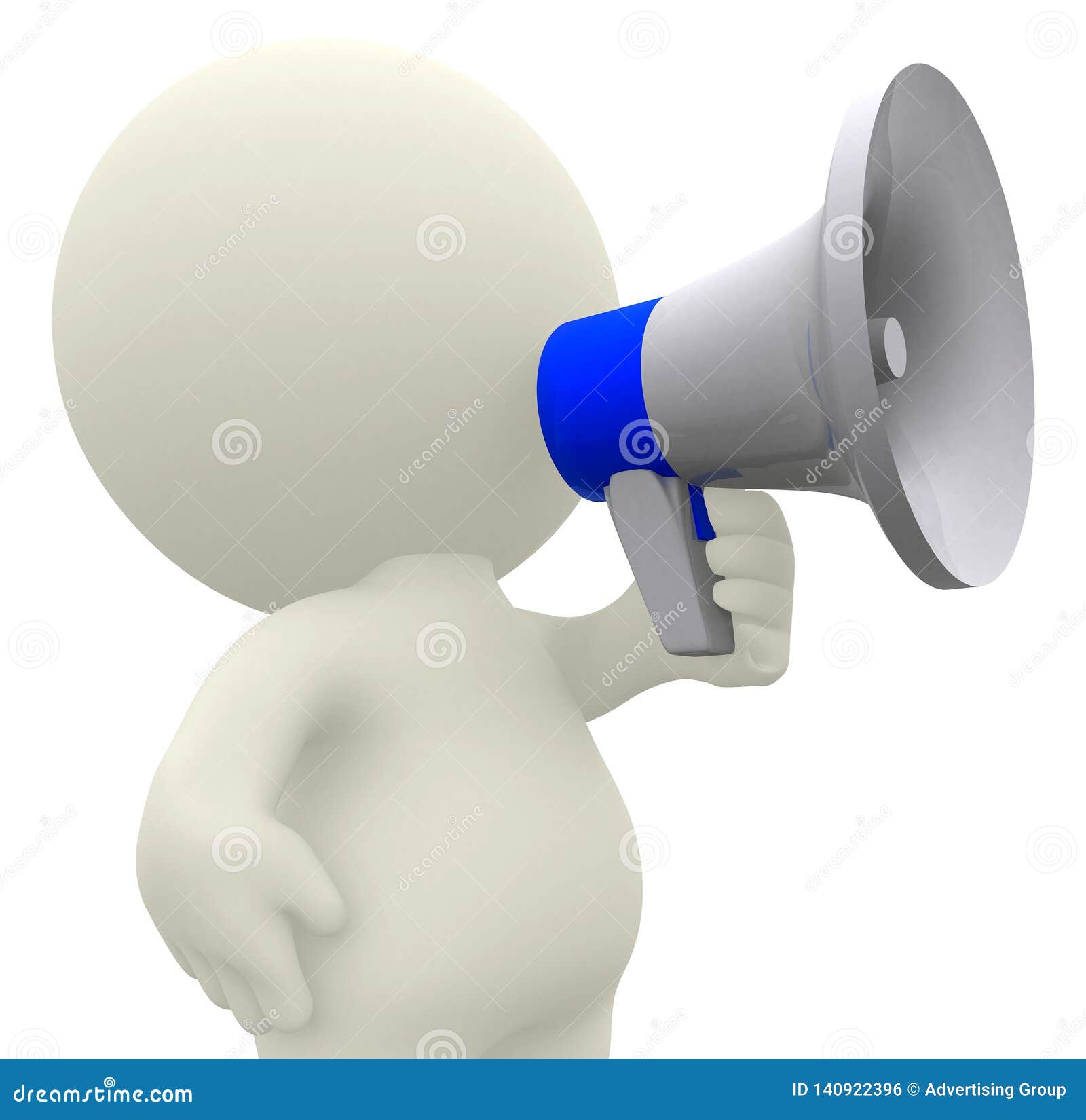 Man Shouting on a Megaphone, 3D Illustration, 3D Render Stock ...