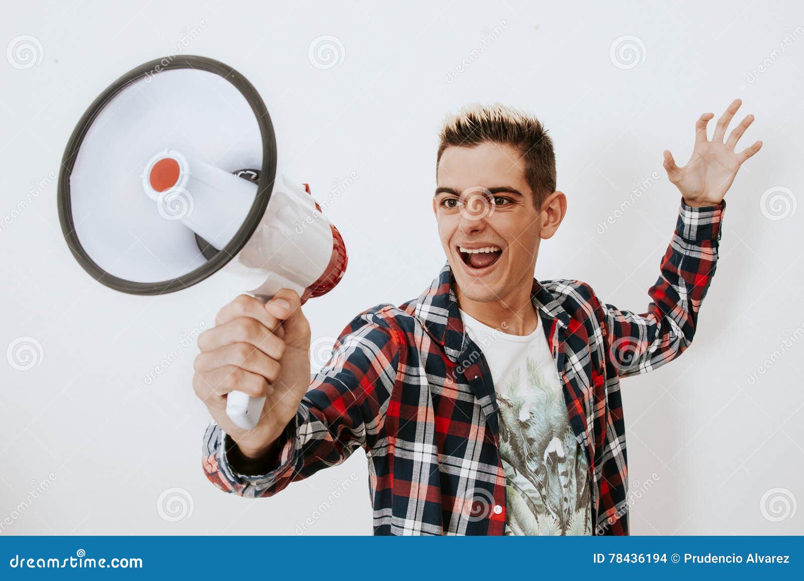 Man Shouting with Megaphone Stock Photo - Image of advertising, angry ...