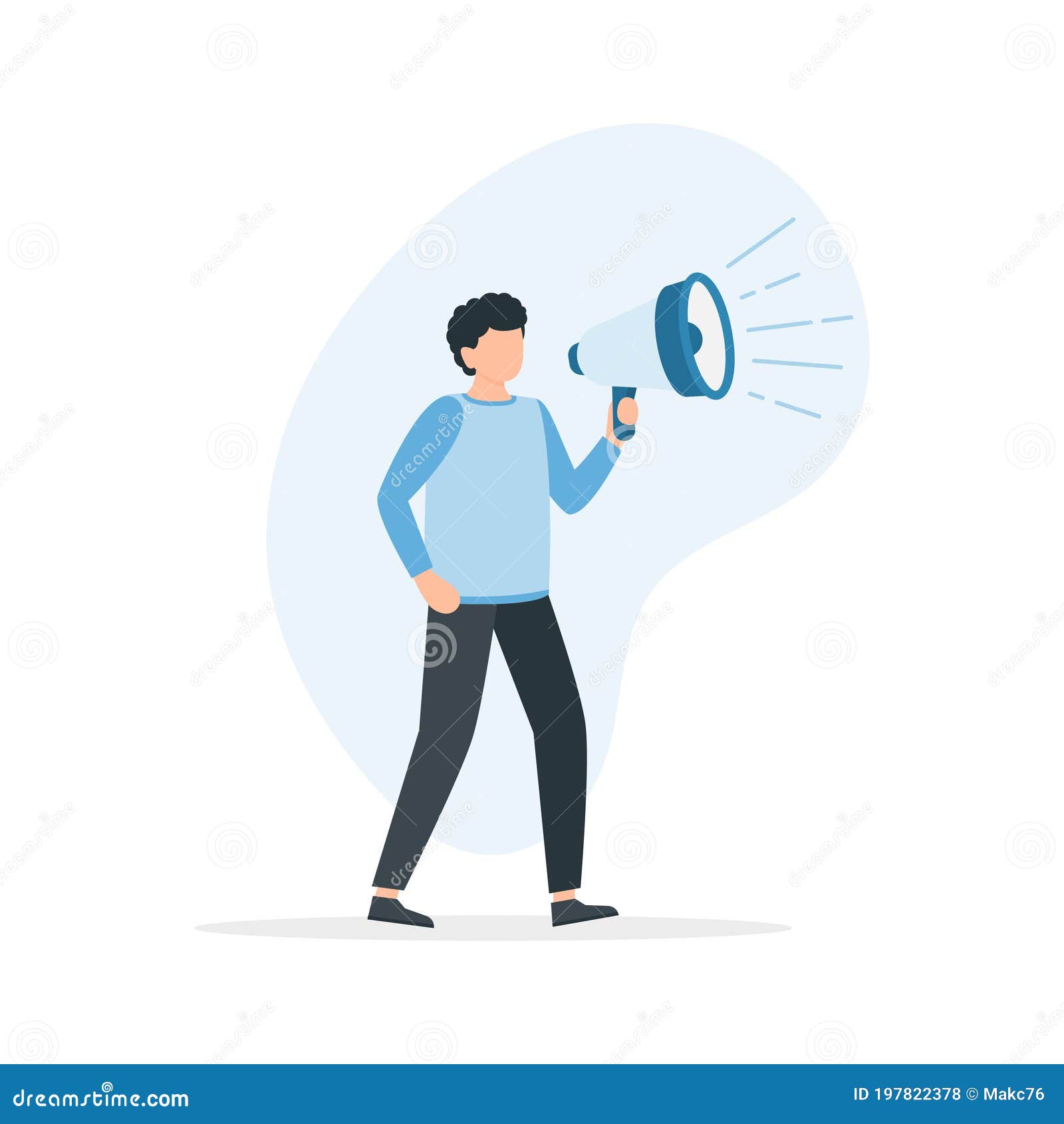 Man Shouting through a Megaphone. Vector Illustrations Stock Vector ...