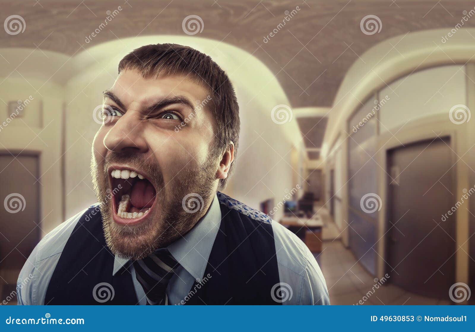 Man shouting at office stock image. Image of angry, concepts - 49630853