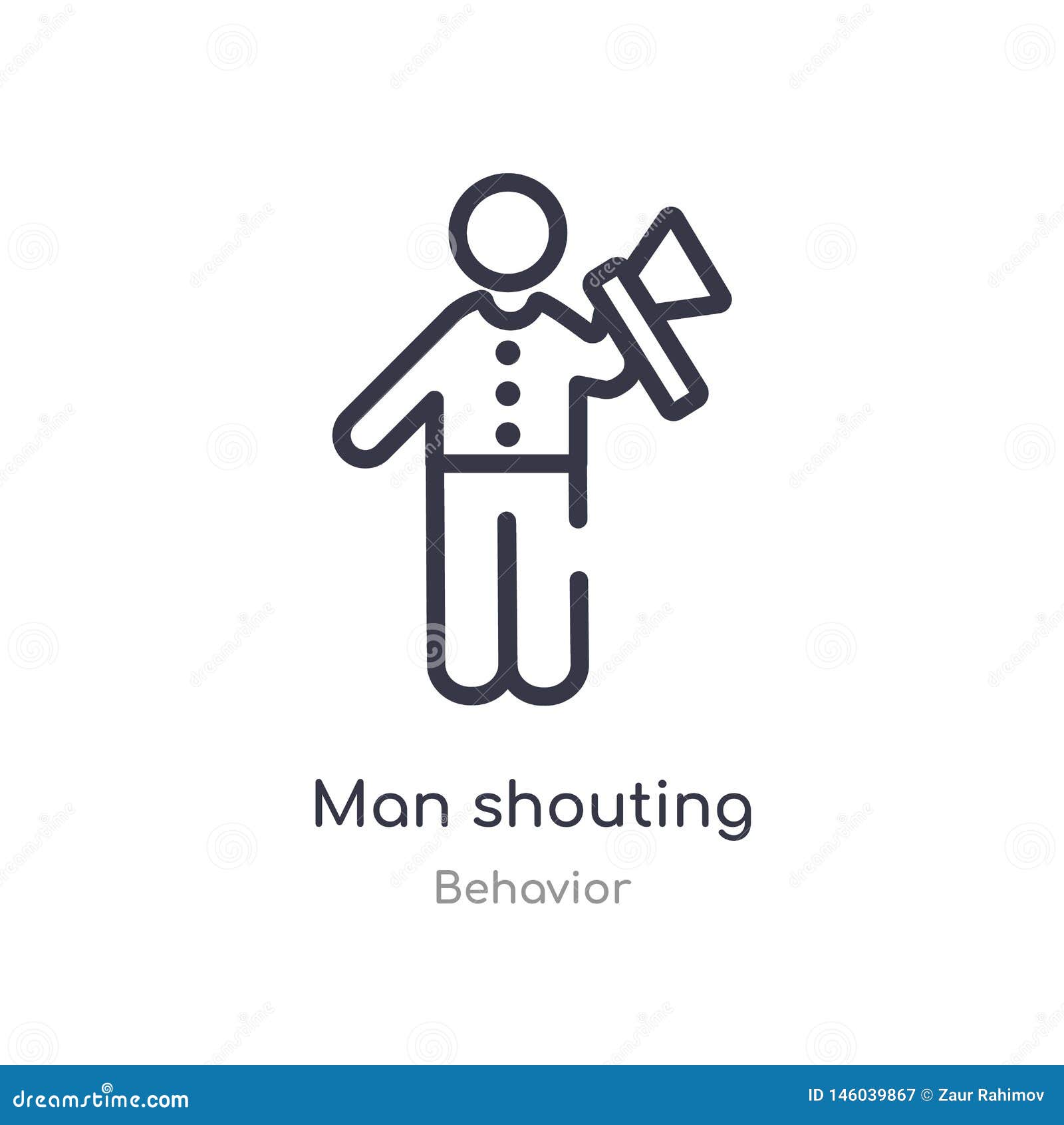 Man Shouting Outline Icon. Isolated Line Vector Illustration from ...