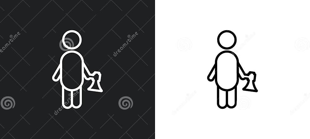 Man Shouting Outline Icon in White and Black Colors. Man Shouting Flat ...