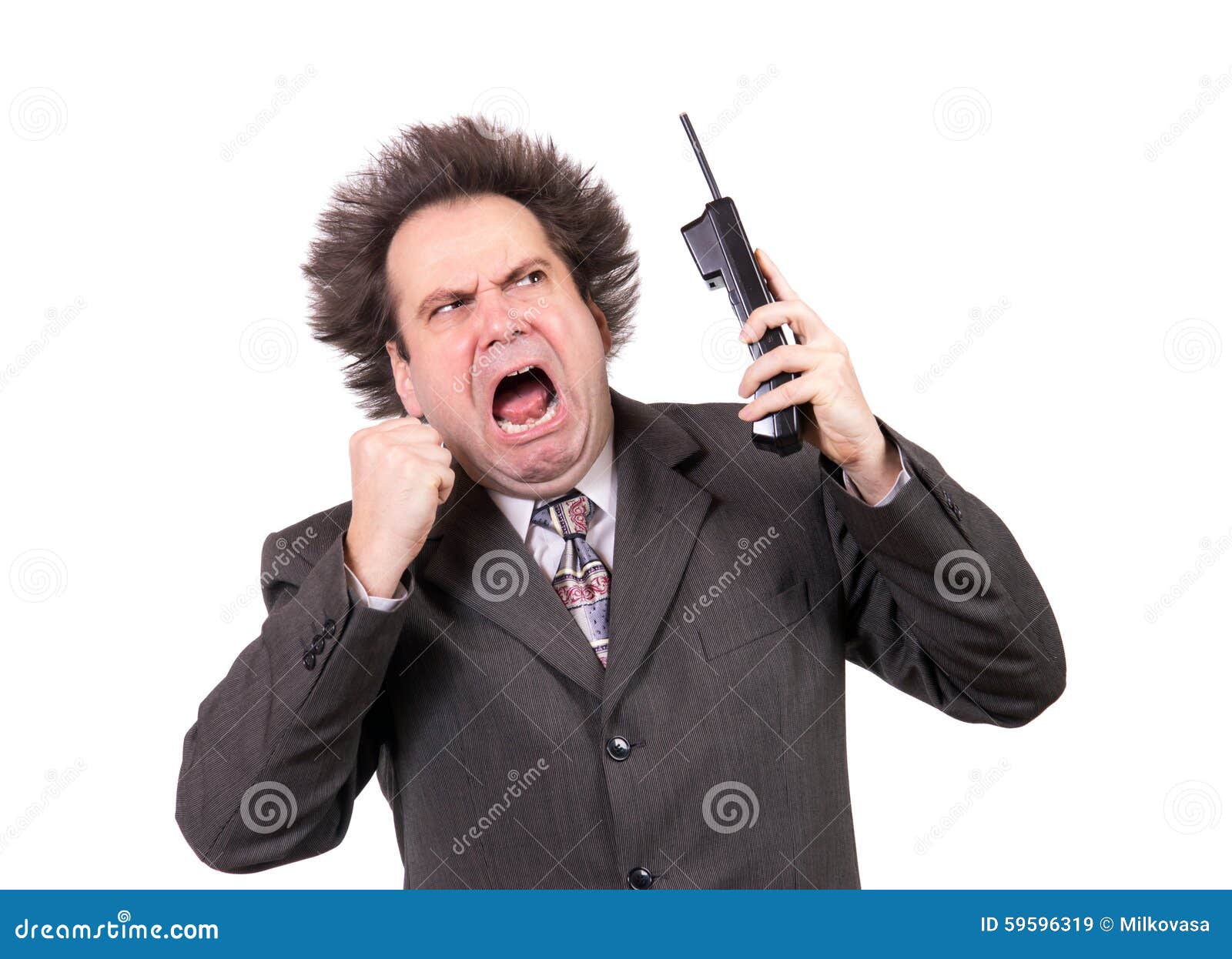 Man shouting into a phone stock image. Image of head - 59596319