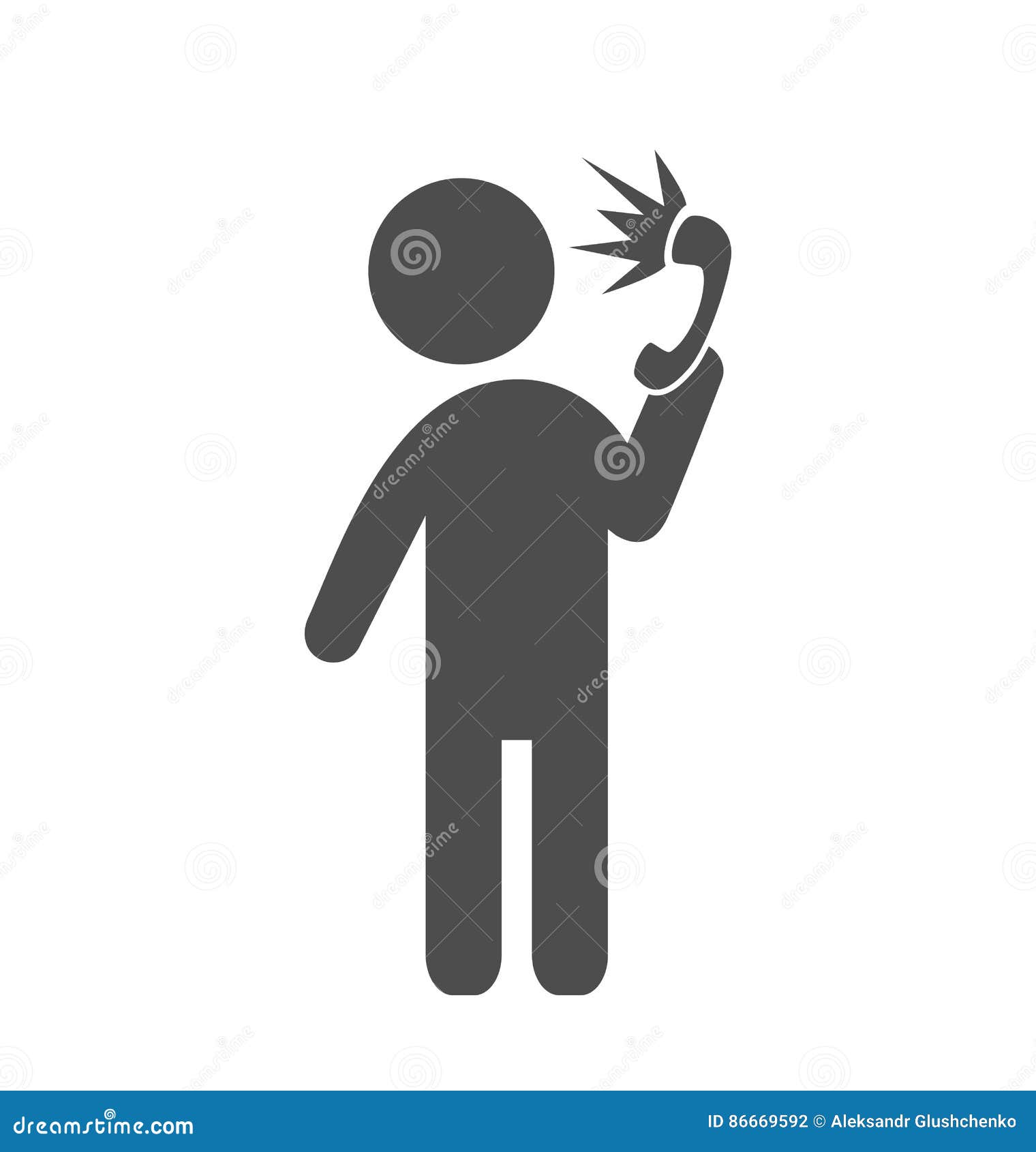 Shouting On Phone Emoticon Cartoon Vector | CartoonDealer.com #149258731