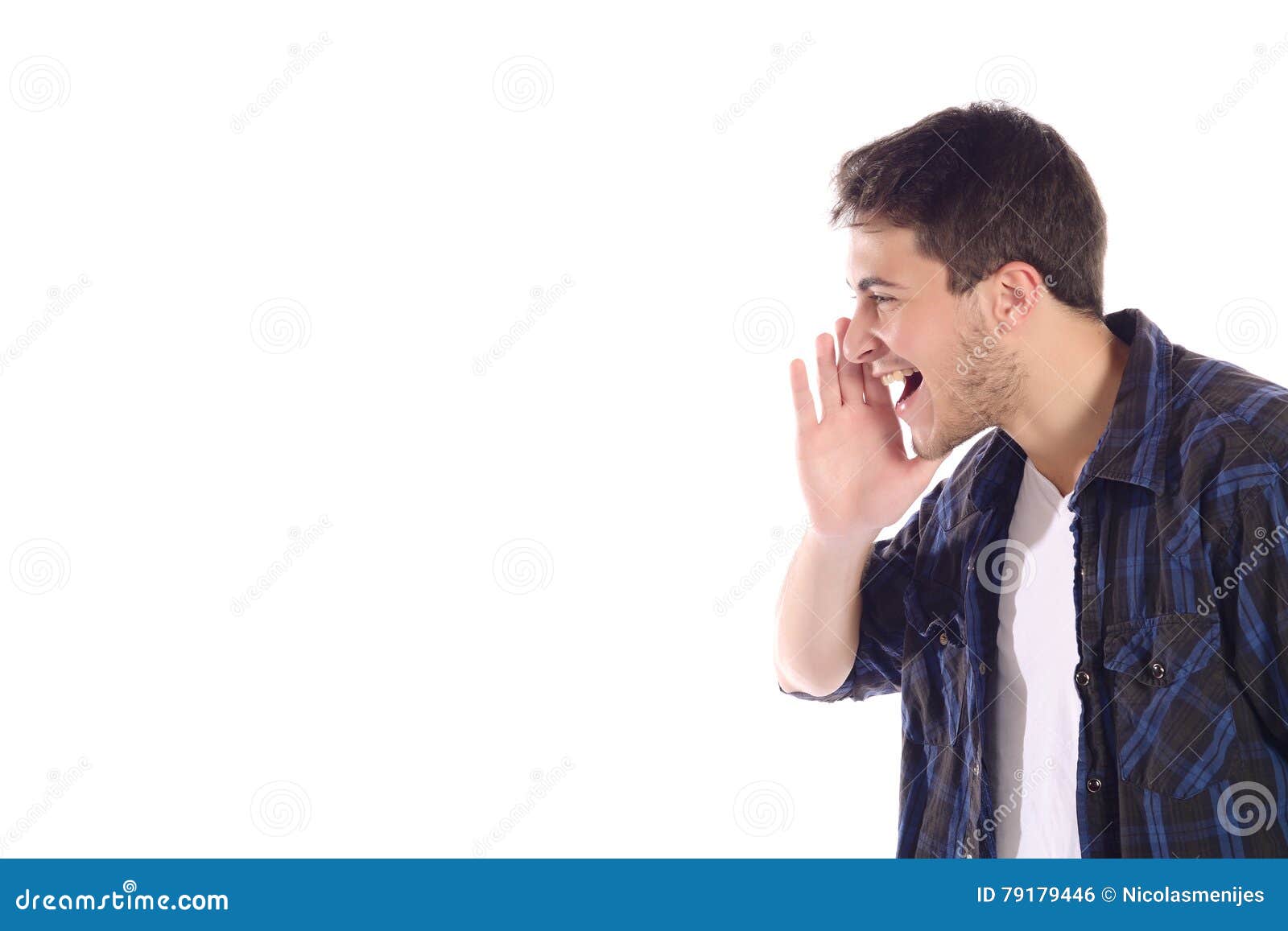 Man shouting. stock photo. Image of gesture, alert, looking - 79179446