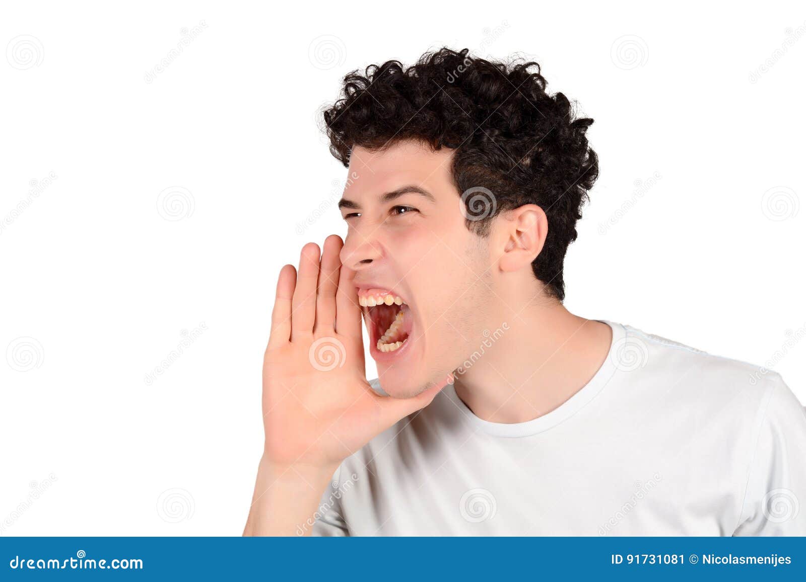 Man shouting. stock image. Image of cheerful, emotion - 91731081