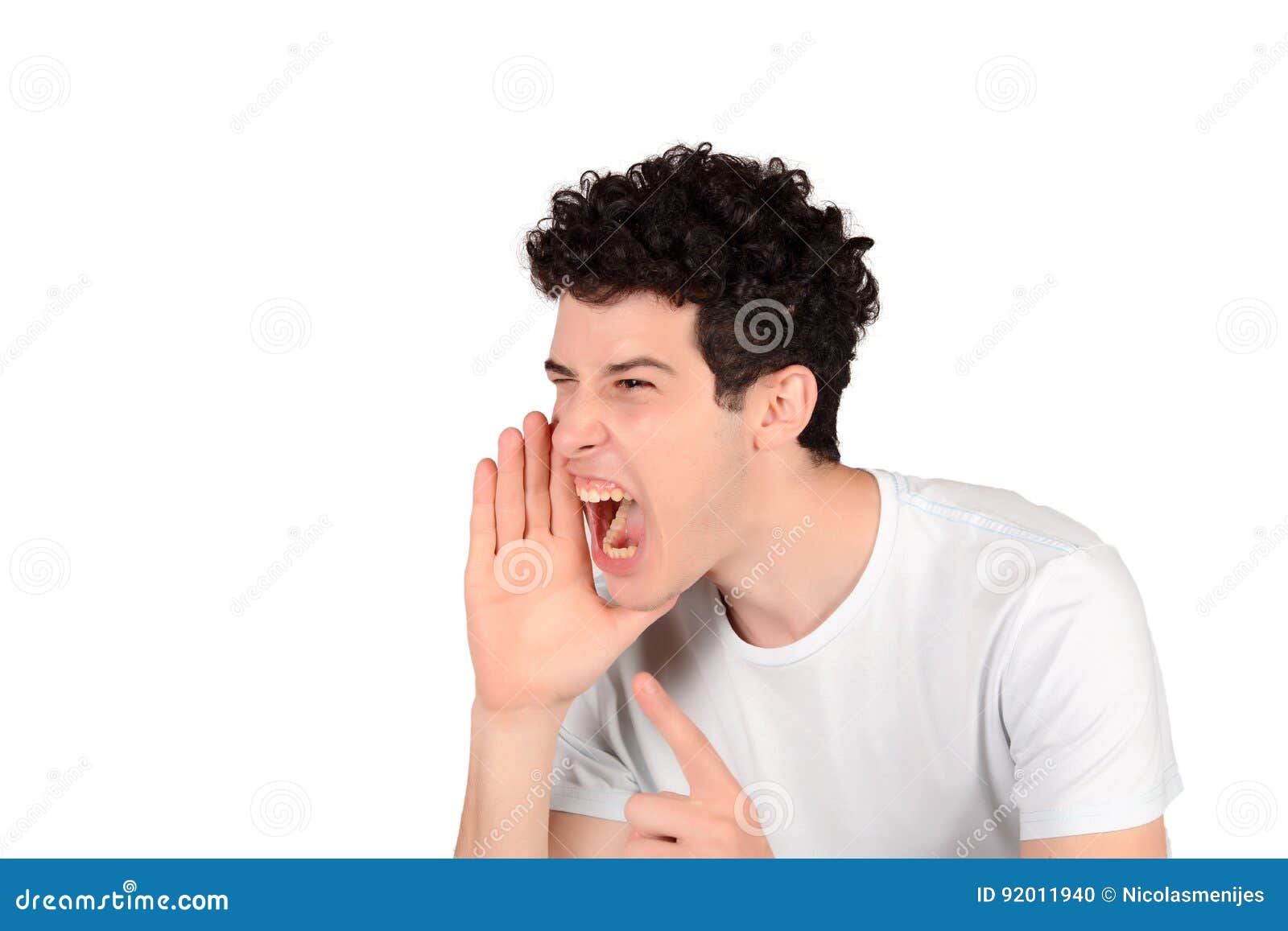 Man shouting. stock photo. Image of person, facial, gesture - 92011940