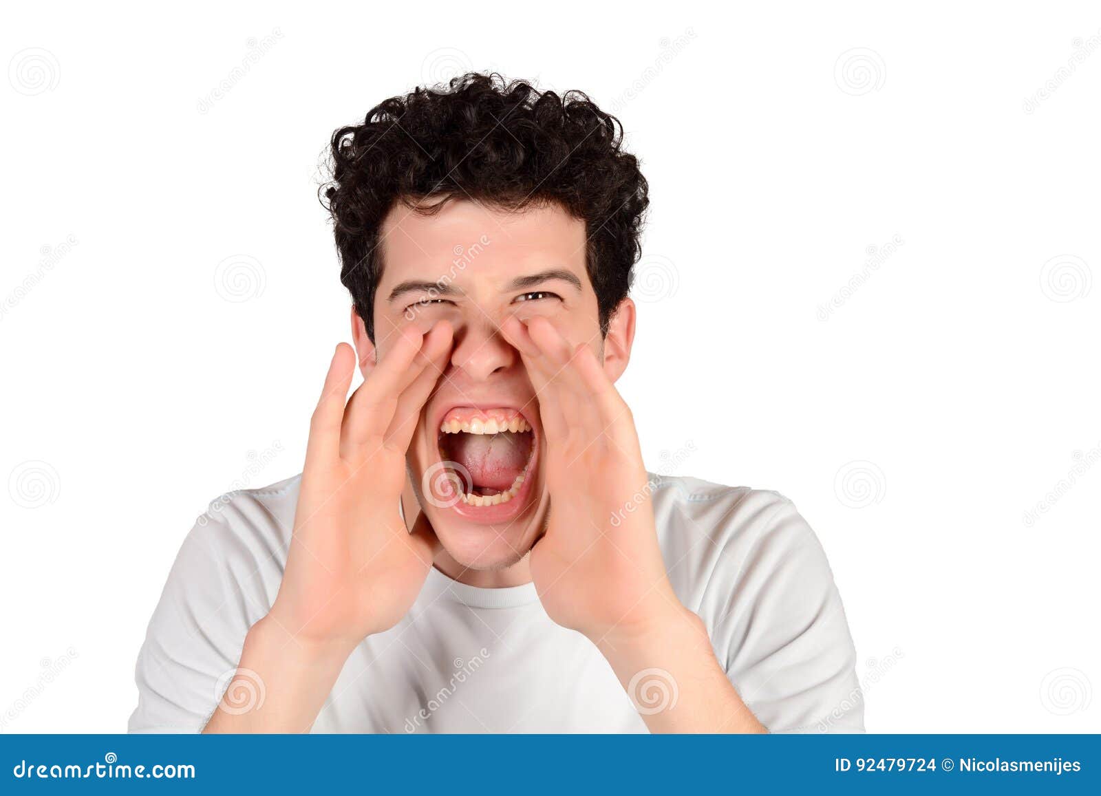 Man shouting. stock photo. Image of advertising, lifestyle - 92479724