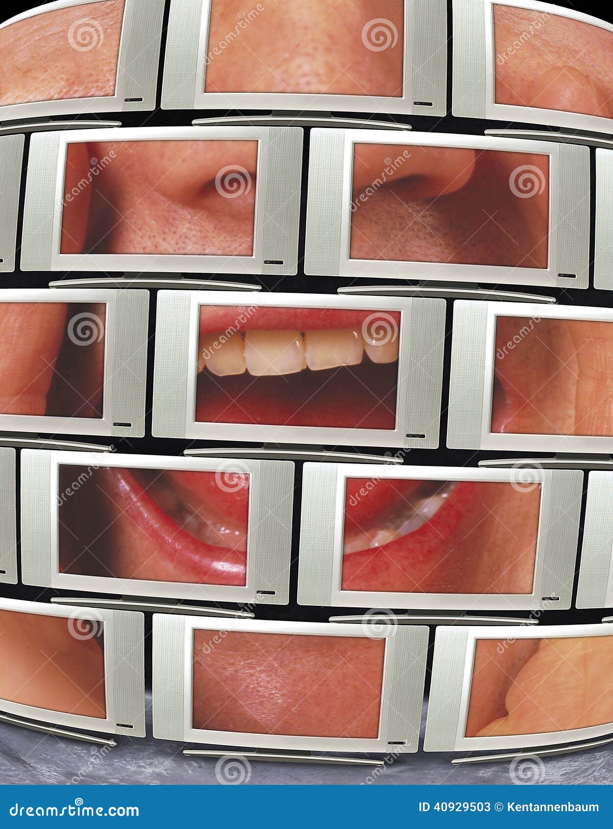 Man Shouting with Stack Televisions Stock Image - Image of yelling ...