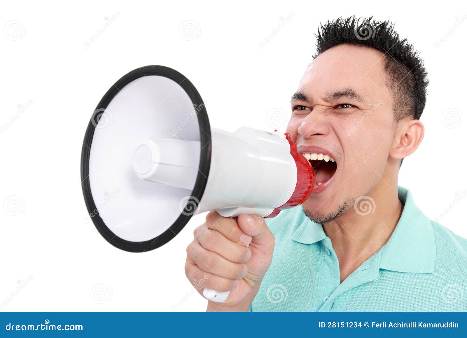 Man Shouting Using Megaphone Stock Photo - Image of announce, people ...