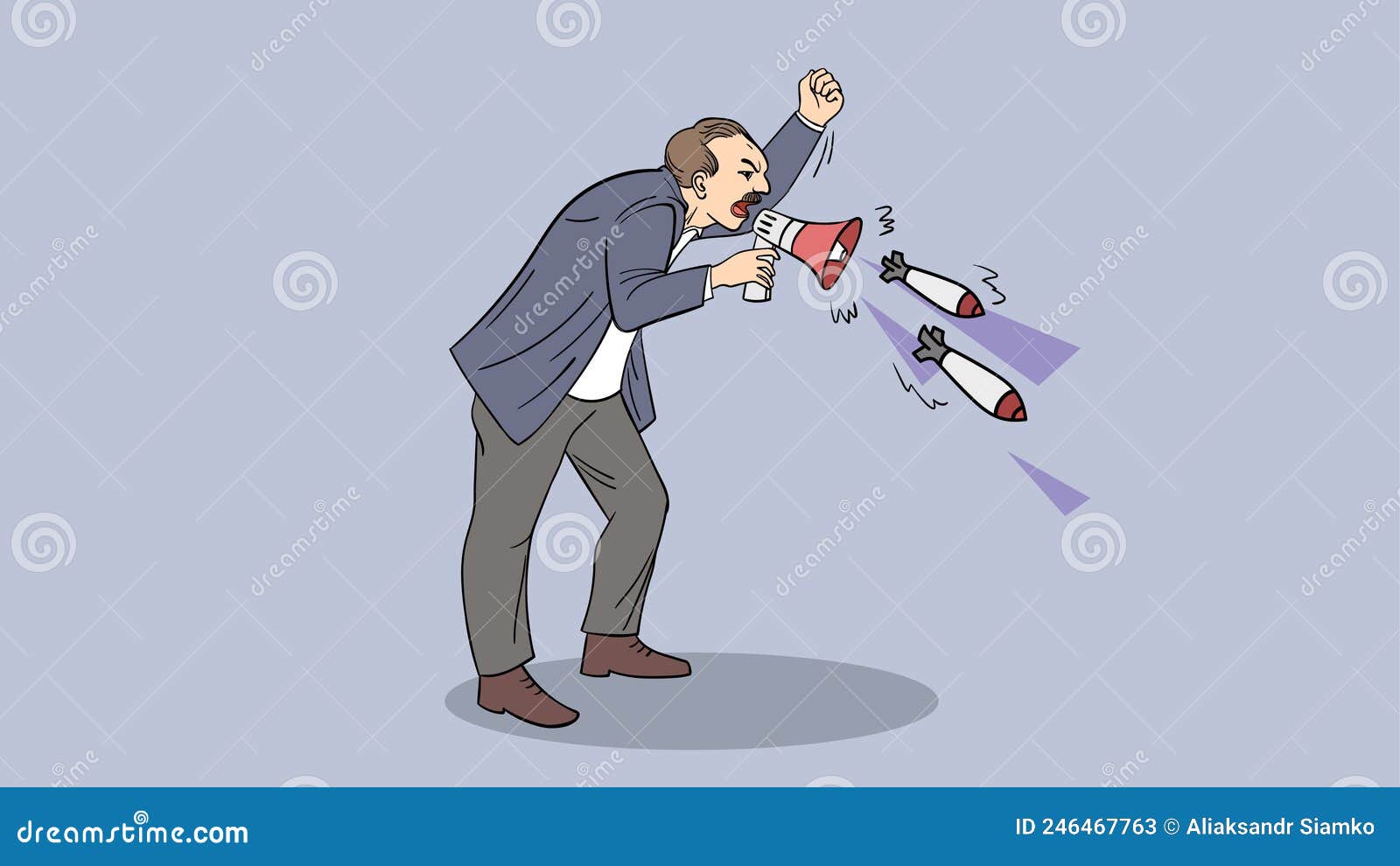 Launching Rockets Vector Cartoon Illustration. Rocket Launch Vector ...