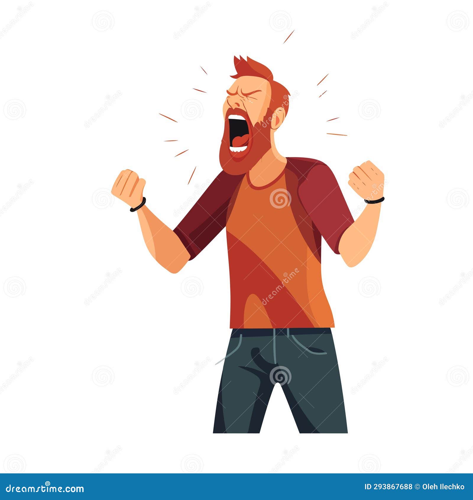 Man Shouts Vector. Cartoon. Isolated Art On White Background ...