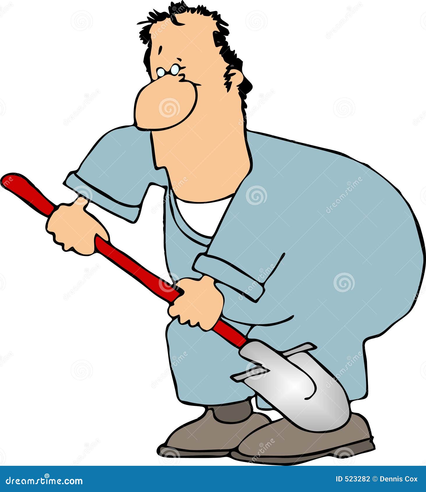 Man with a shovel stock illustration. Illustration of handle - 523282