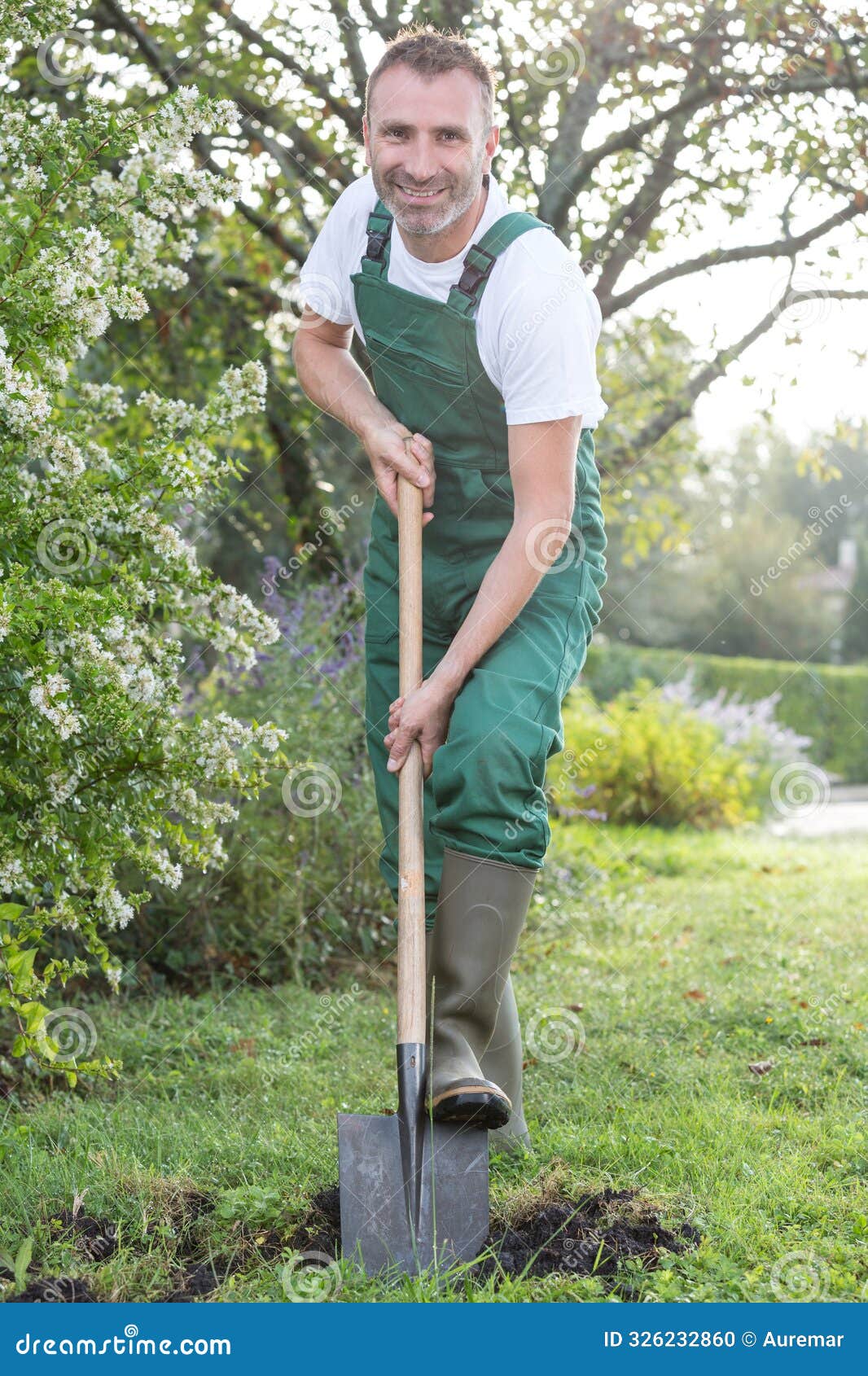 Shovel Digging Into Sand, Lifting And Scattering Particles. Background ...