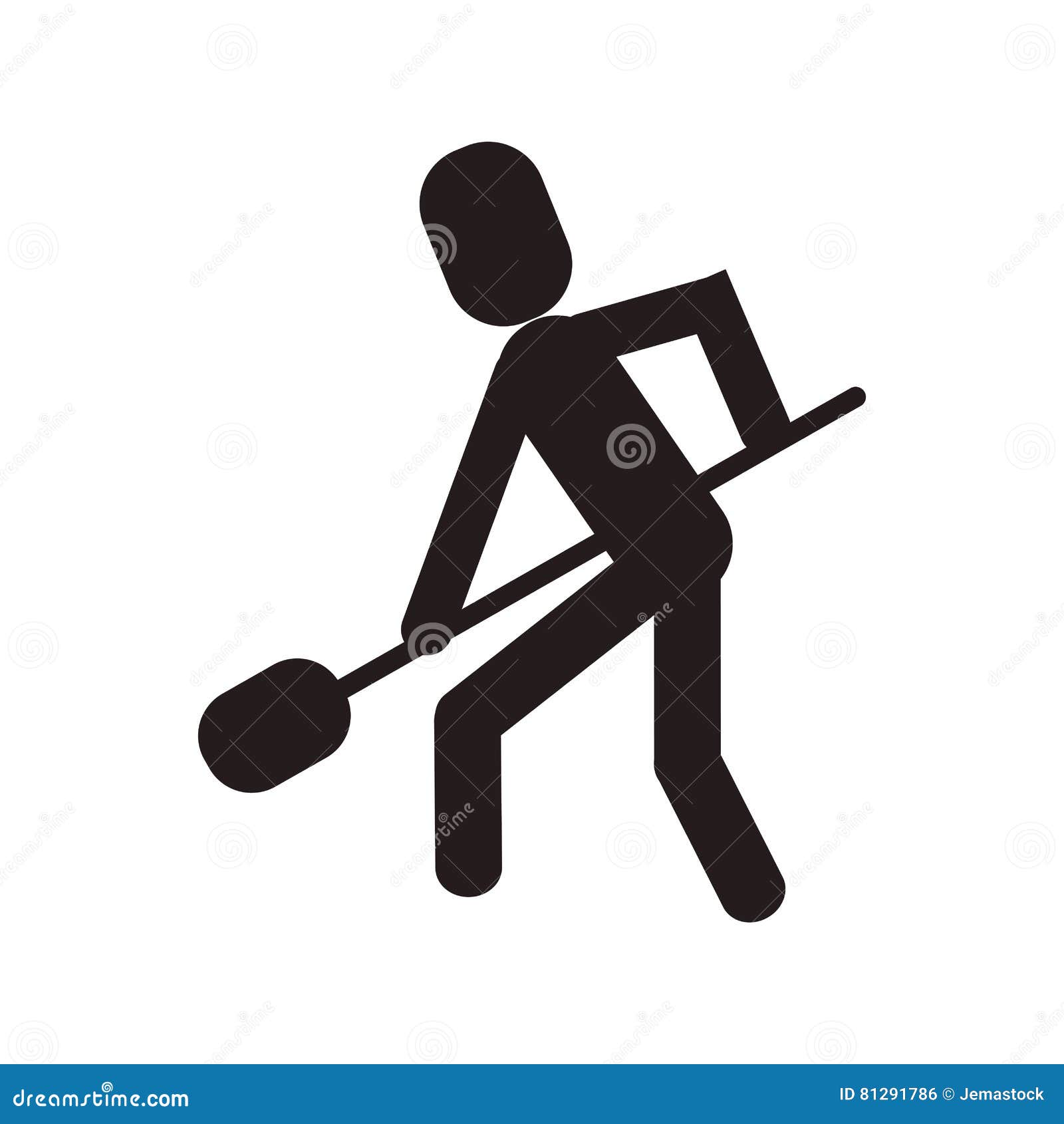 Man Shovel Digging Work Construction Stock Vector - Illustration of ...