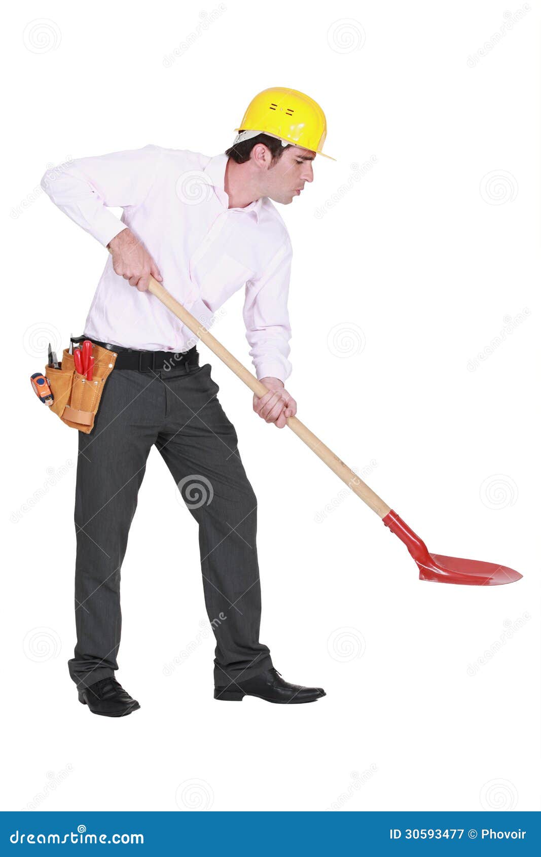 Man with shovel stock image. Image of conduct, fanny - 30593477