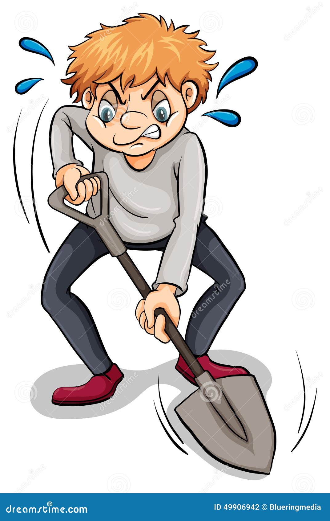 A man with a shovel stock vector. Illustration of materials - 49906942