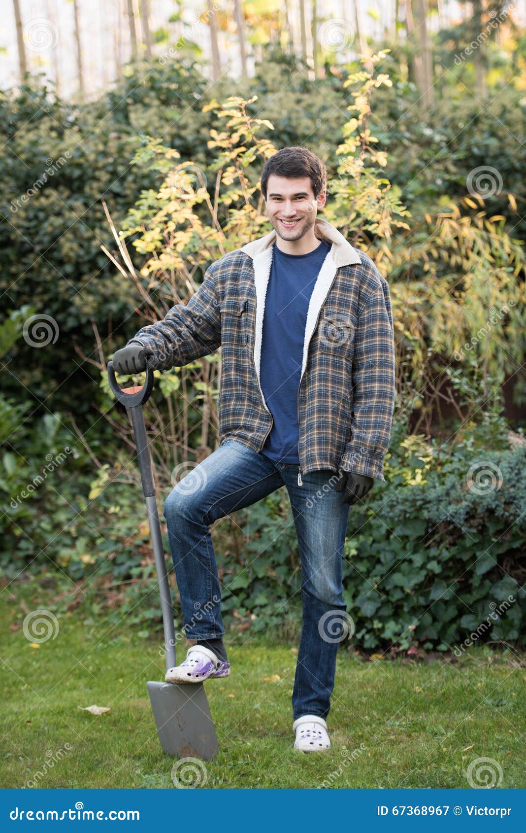 Man with shovel stock image. Image of adult, lifestyle - 67368967