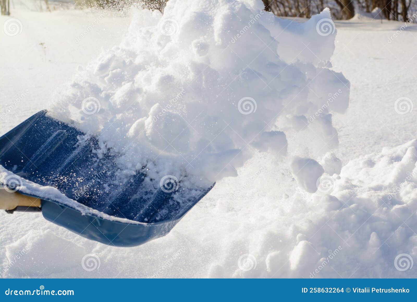 Man Shoveling Snow in the Backyard Stock Photo - Image of snow, white ...
