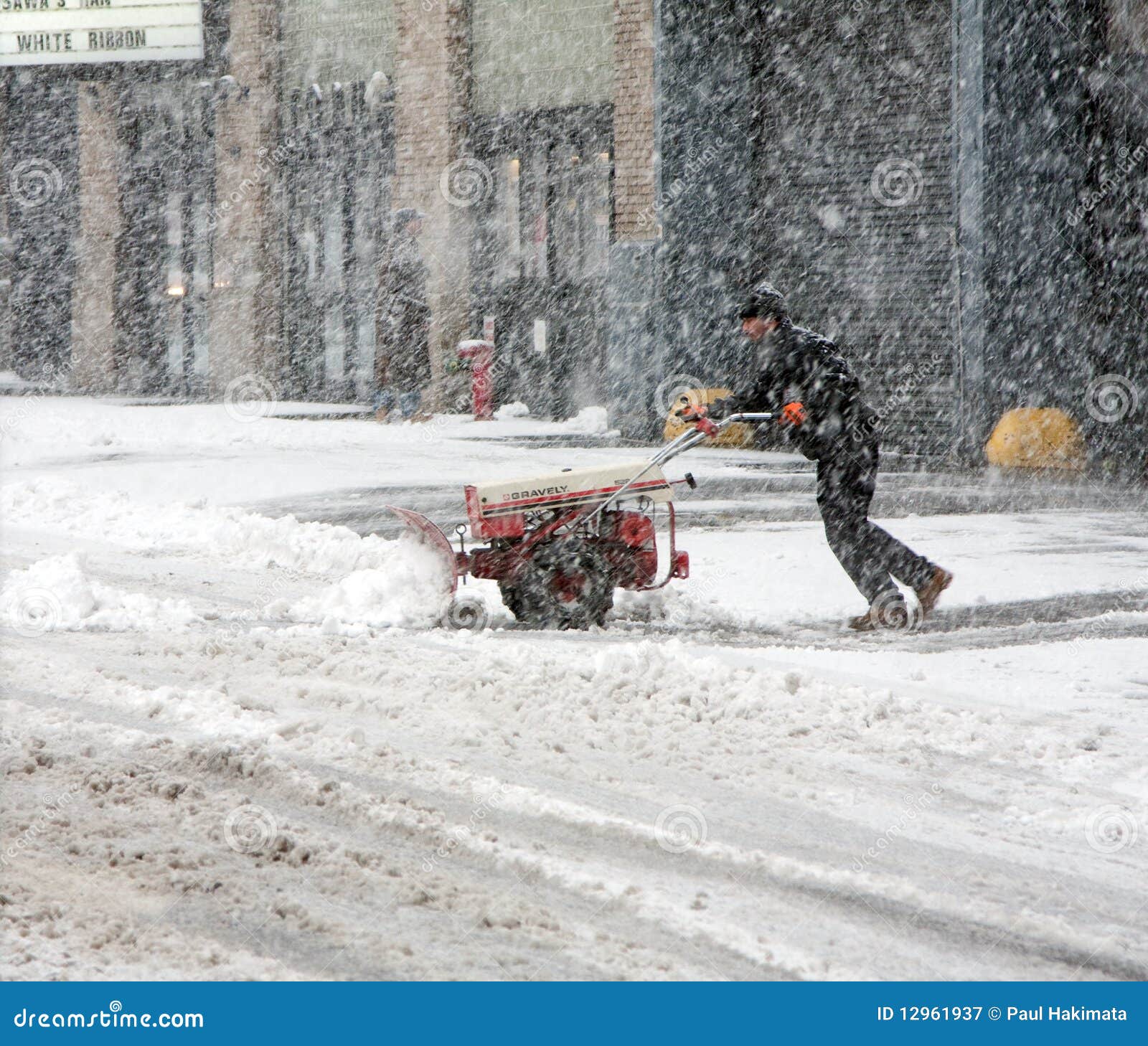 Man Shoveling Snow during Snow Storm Editorial Photography - Image of ...