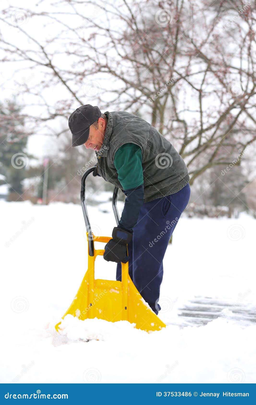 Man shoveling snow stock photo. Image of driveway, clean - 37533486