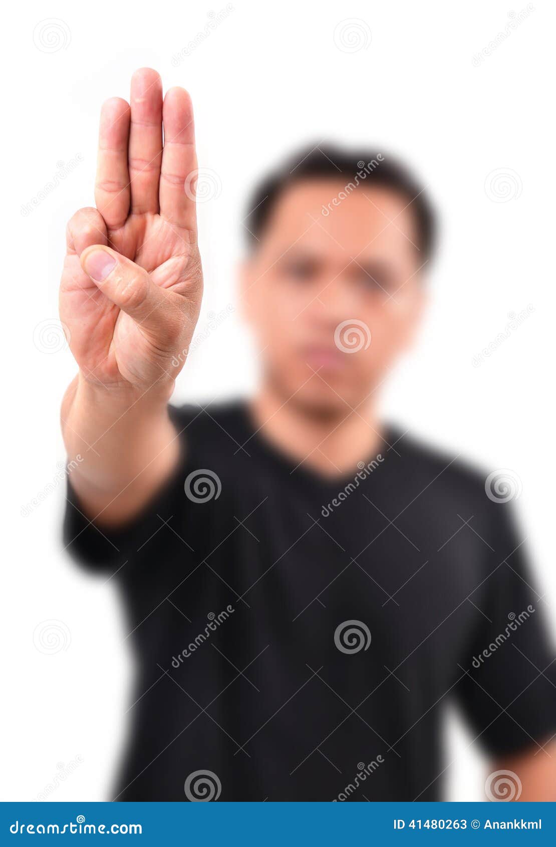 Man Show 3 Finger for Anti Dictator Stock Image - Image of definition ...