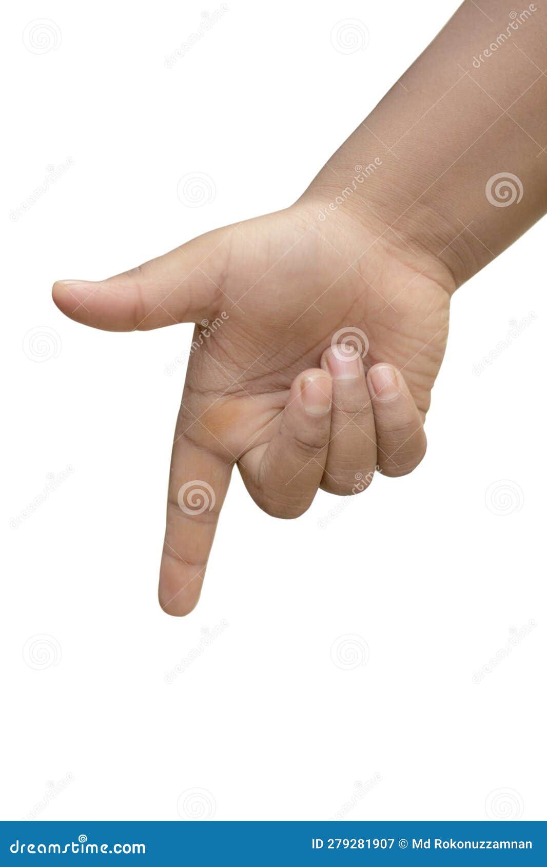 A Man Show His Hand Style and the Background is Isolated on White Stock ...