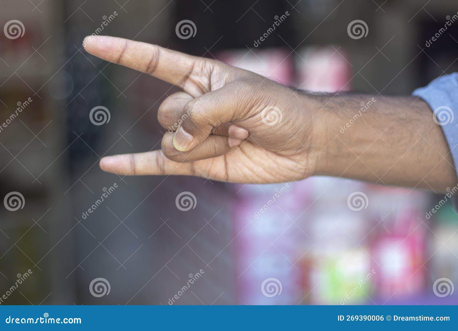 A Man Show His Own Hand Style and the Background is Blurred Stock Photo ...
