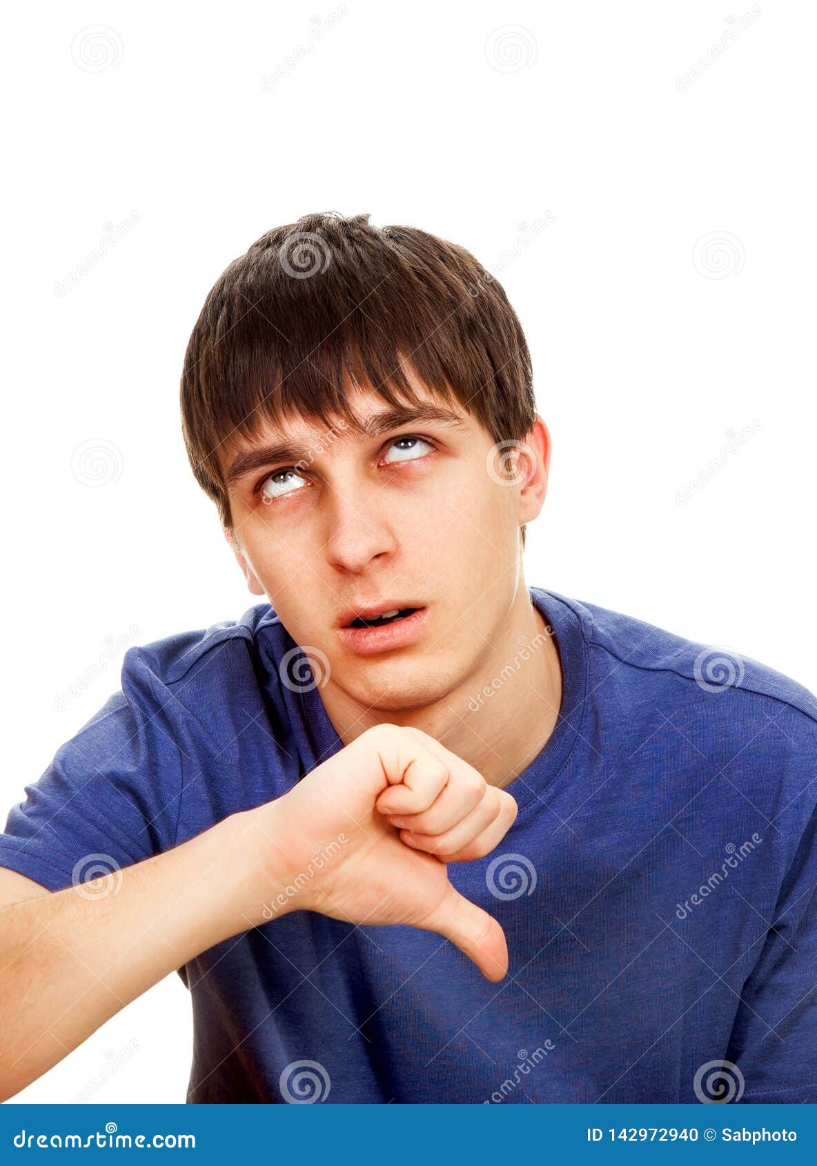 Man show Thumb Down stock photo. Image of bored, hand - 142972940
