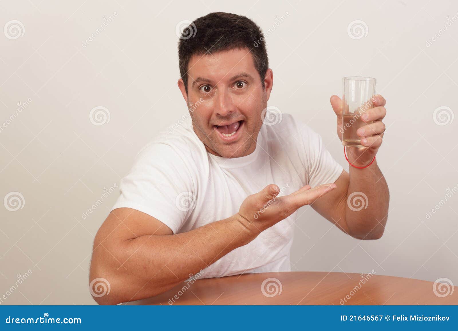 Man Showcasing His Cup of Water Stock Image - Image of water, color ...