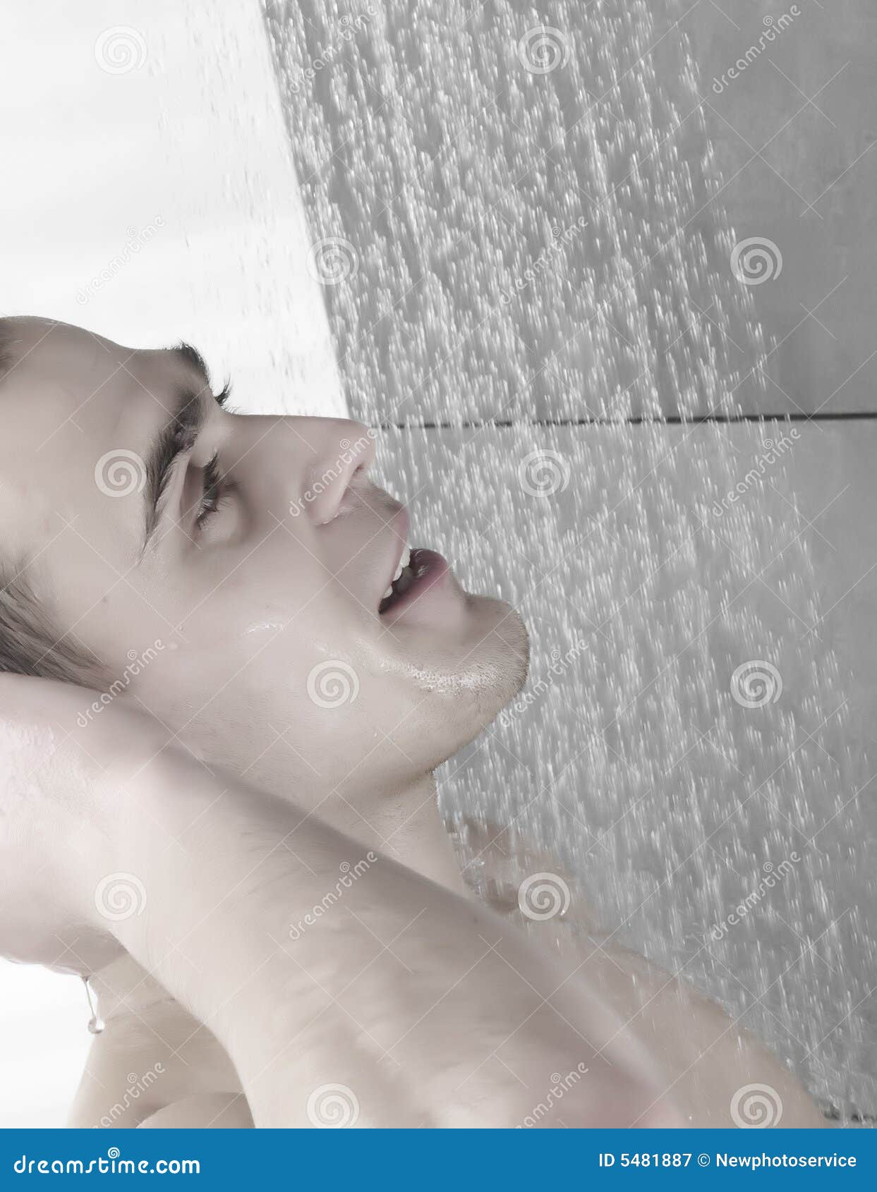 Man in a shower stock image. Image of recover, rain, body - 5481887