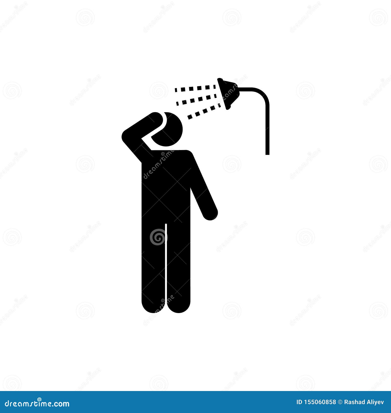Man, Shower, Hygiene, Bathroom Icon. Element of daily Routine Icon ...