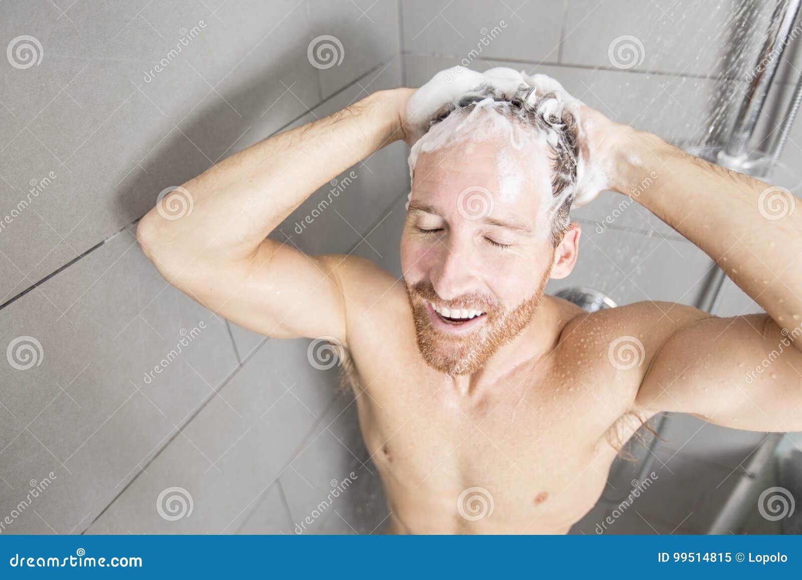 Handsome Man In Shower Stock Image Image Of Natural 99514815
