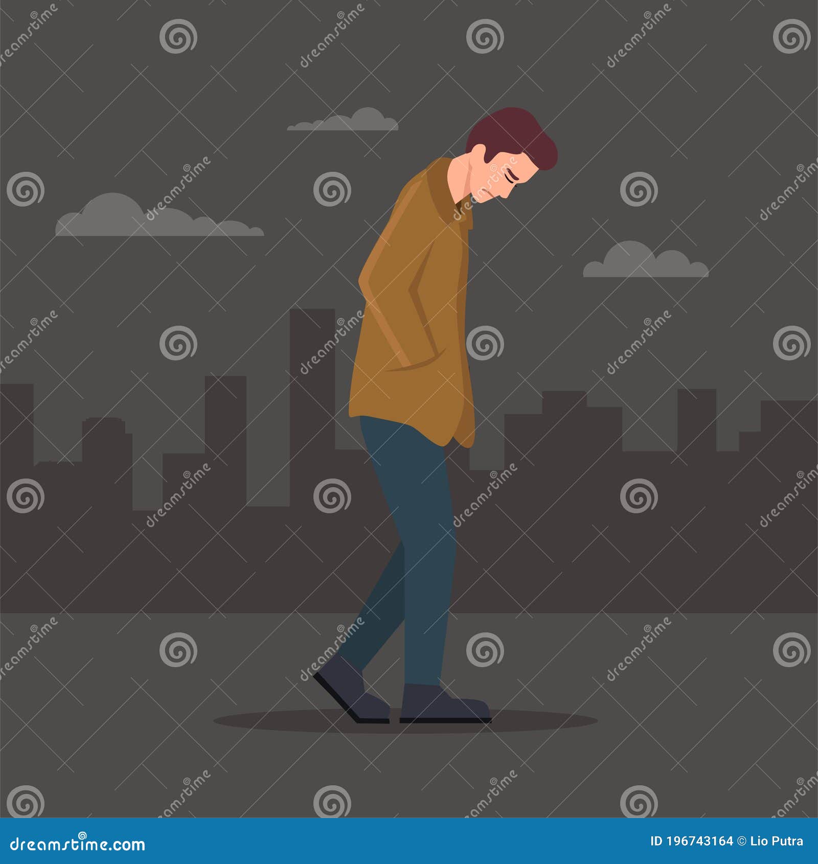 Man Despair. Guy Profile Face Head. Depressive Disorder. Frustration ...