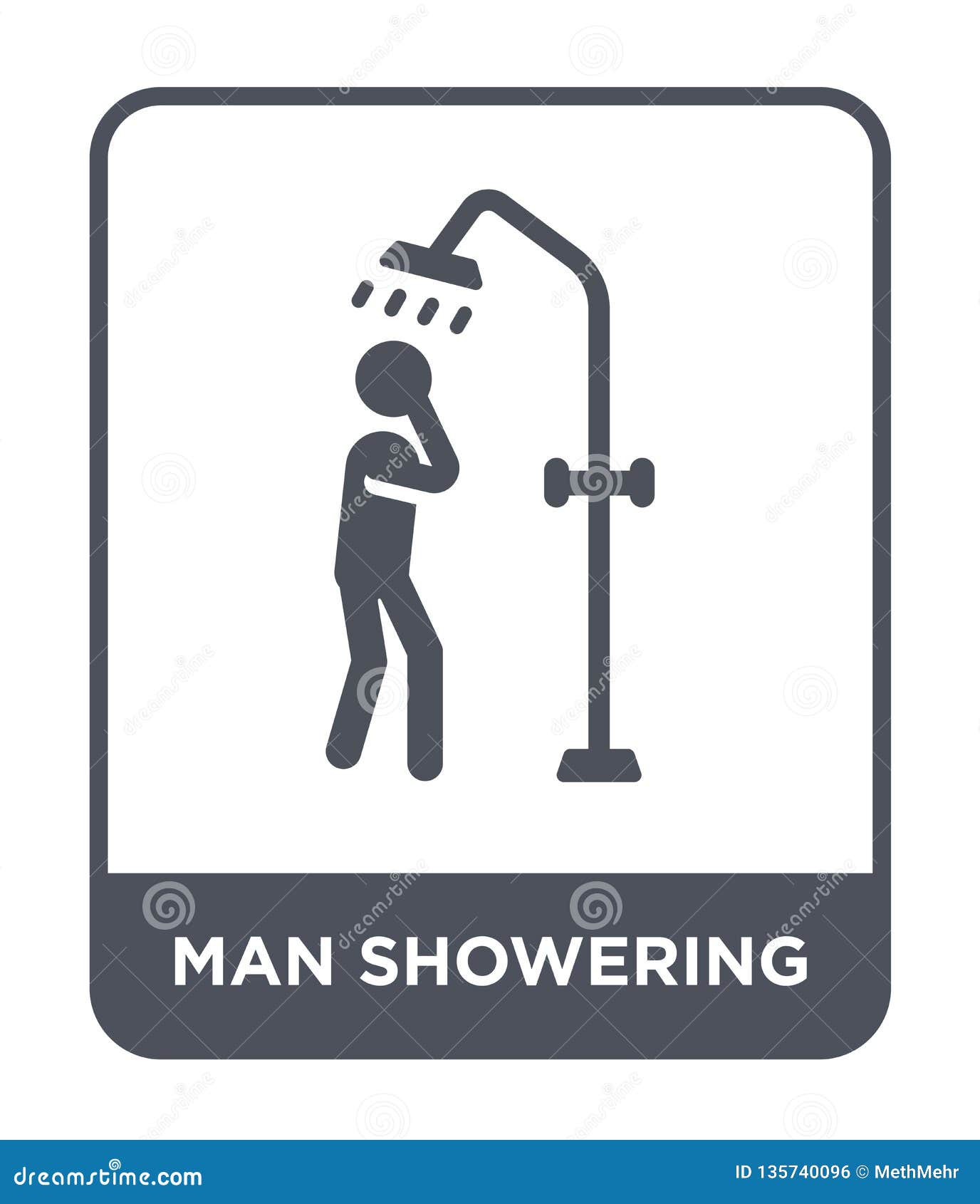 Showering Icon In Different Style Vector Illustration. Two Colored And ... Showering Icon In Different Style Vector Illustration. Two Colored And ...