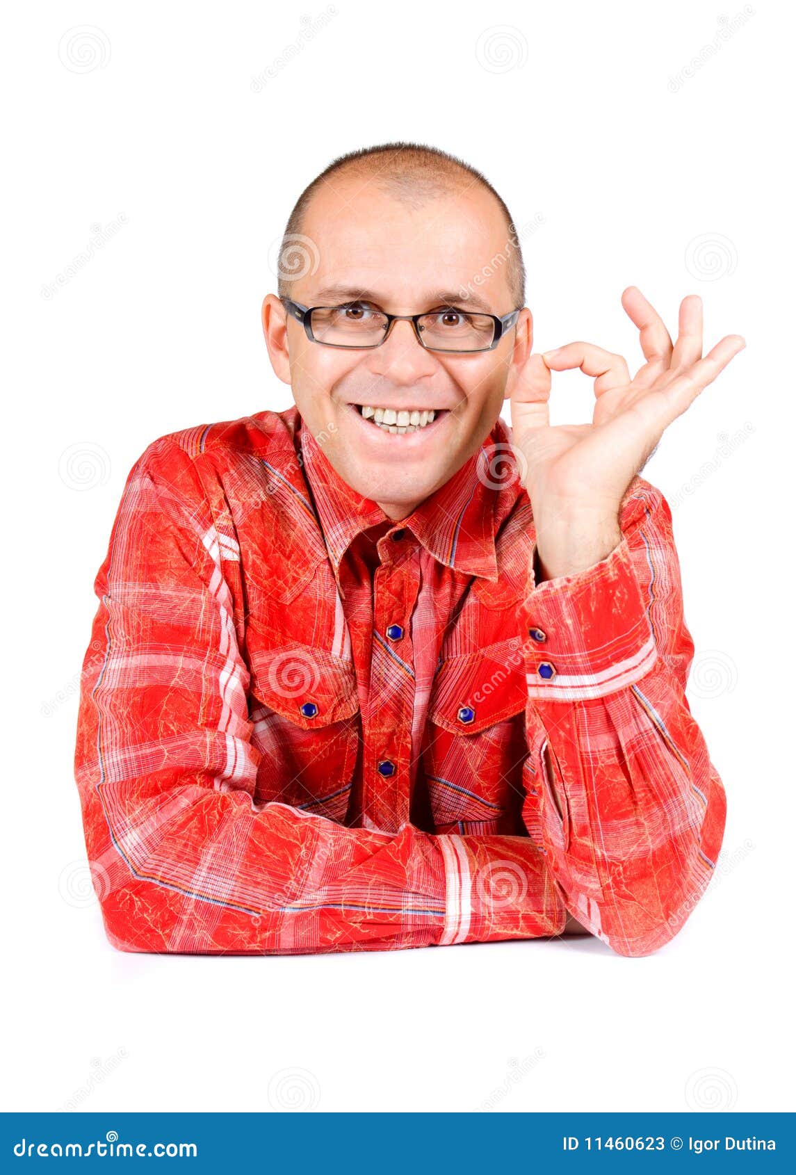 Man Showing Approval Isolated on White Stock Image - Image of vertical ...