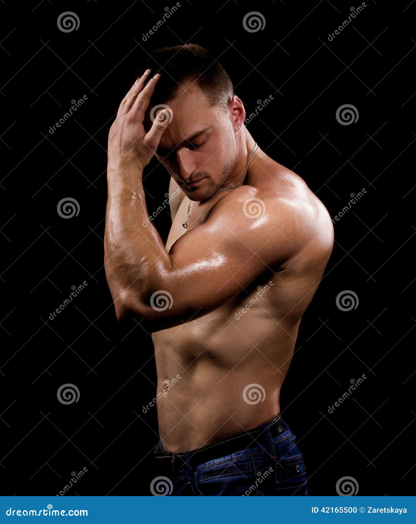 Man showing biceps stock photo. Image of muscle, isolated - 42165500