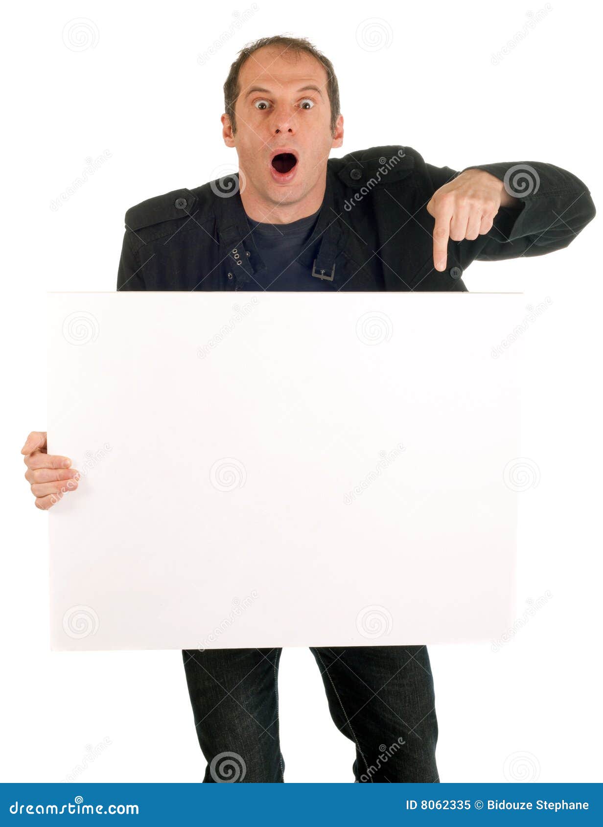 Man showing billboard stock image. Image of showing, board - 8062335
