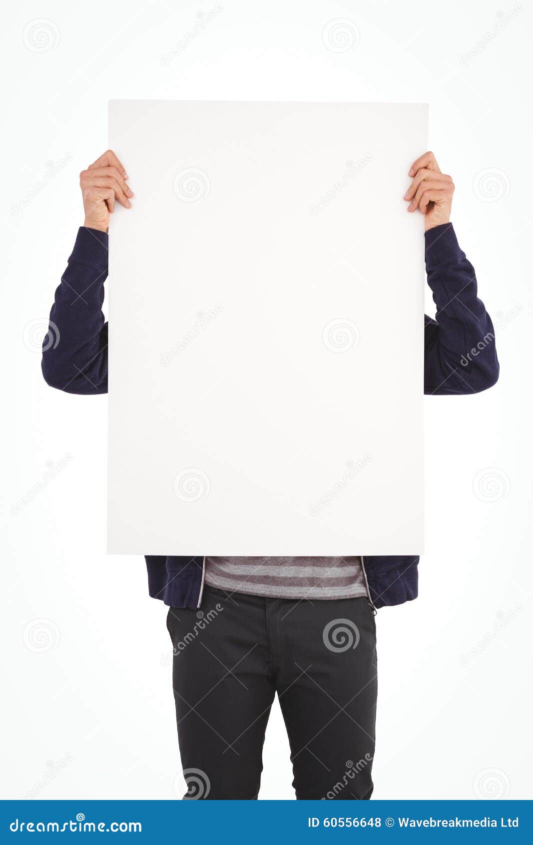 Man Showing Billboard in Front of Face Stock Photo - Image of face ...