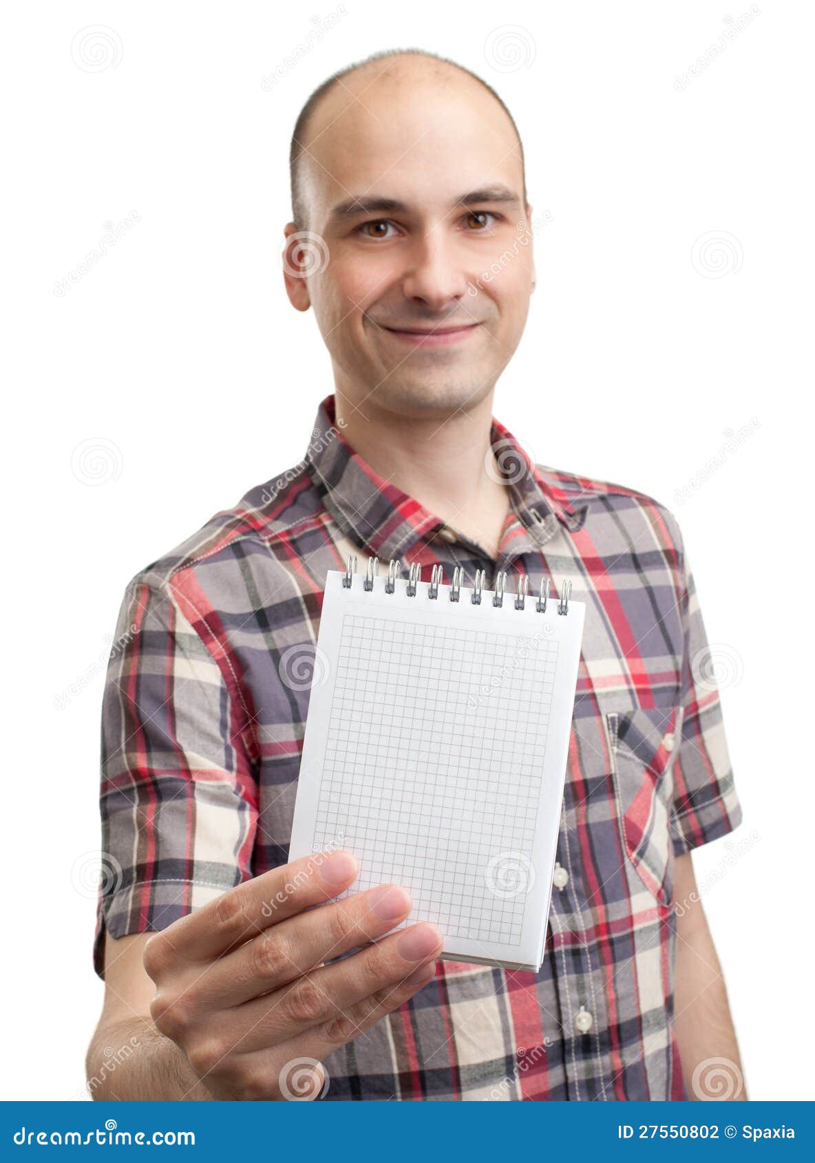 Man showing blank notepad stock photo. Image of solution - 27550802